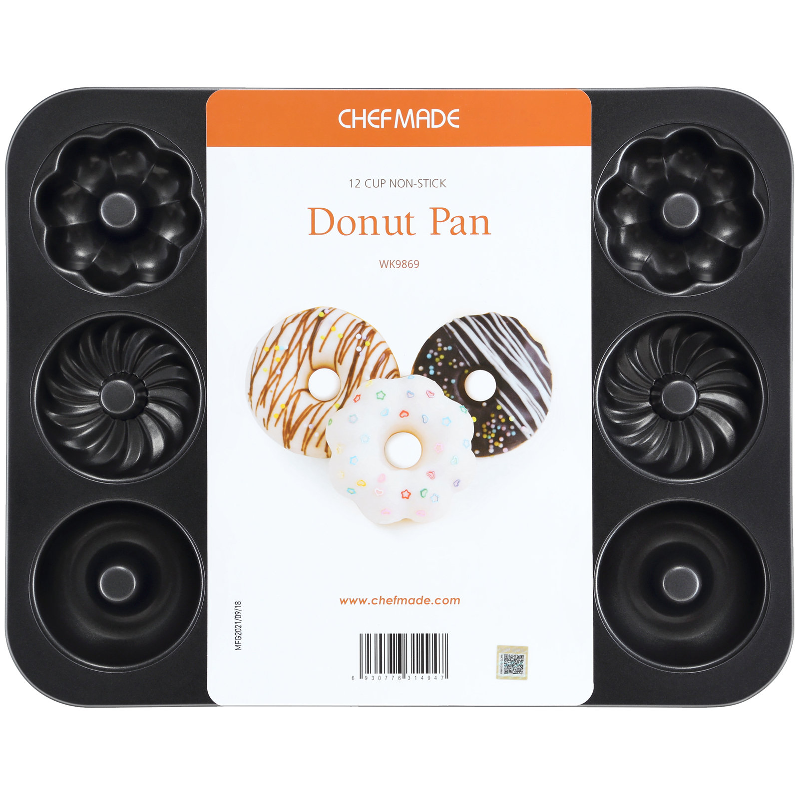 Chefmade Donut Pan, Nonstick 12 Cavity Pattern Doughnut Pan For Baking ...