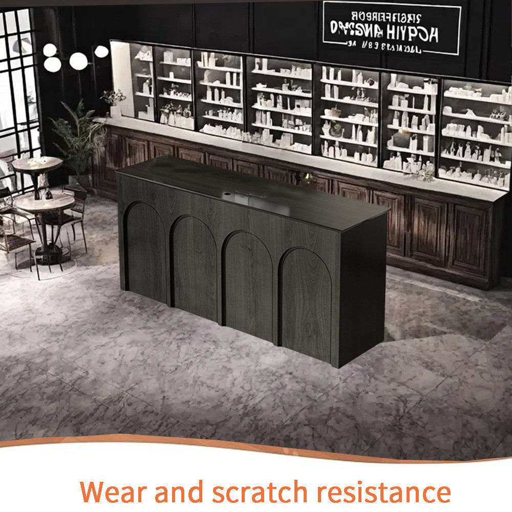 KPXU Bar Counter 78.74-Inch Front Desk Bar Counter in Country Style ...