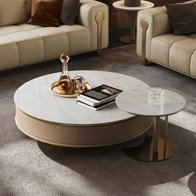 The Invincibles home Modern light luxury round marble coffee table ...