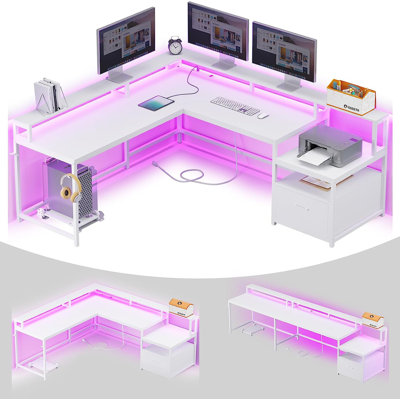 Latitude Run® L-Shaped Computer Desk & Reviews | Wayfair