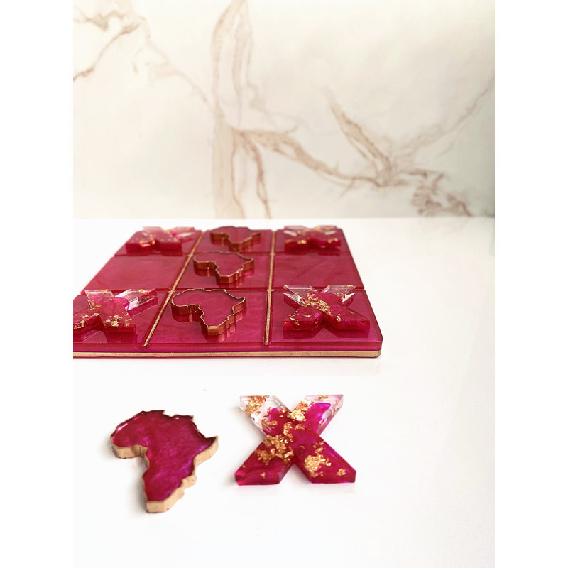 Rain Sky Home Decor Tic Tac Toe Africa - Pretty in Pink | Wayfair
