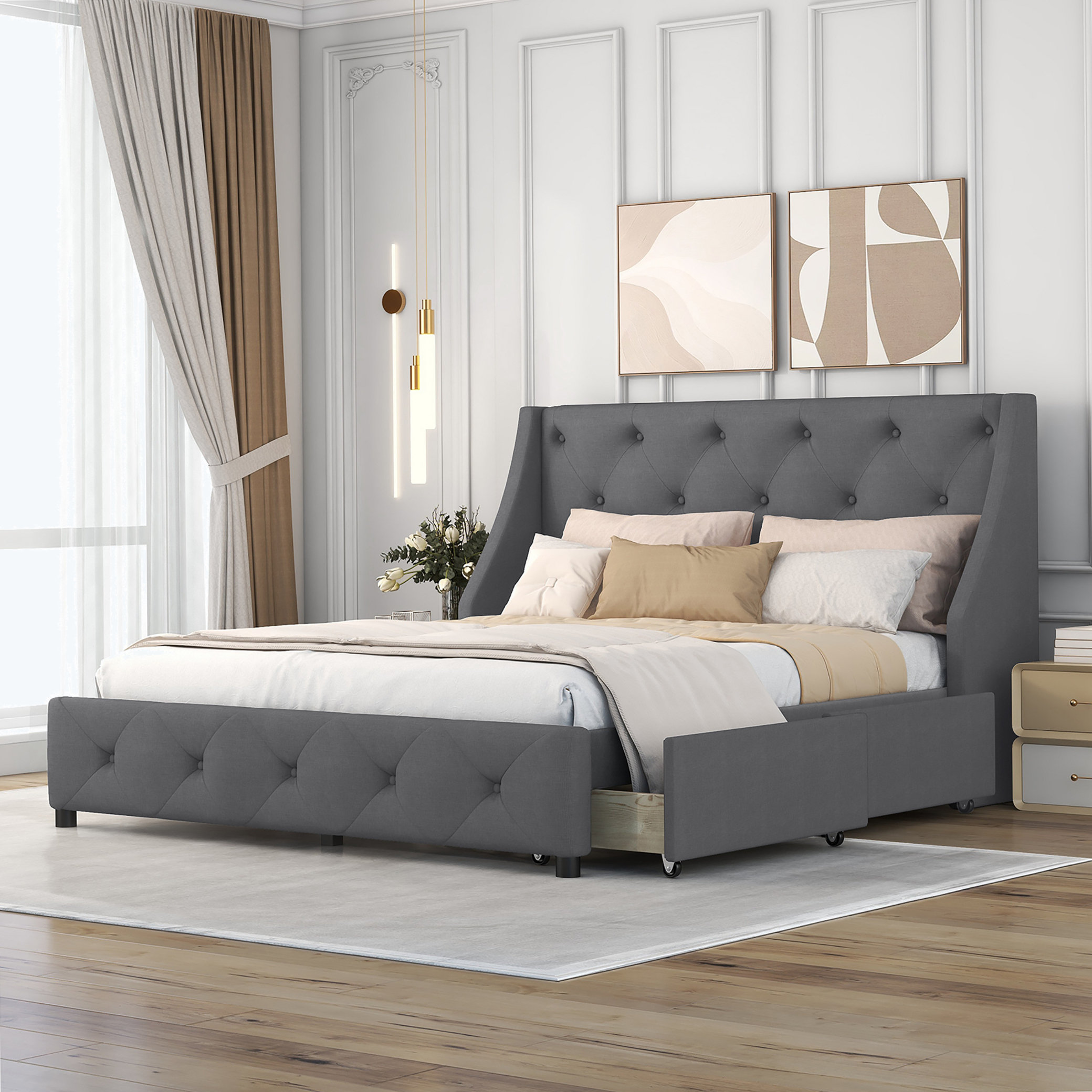 Red Barrel Studio® Euel Upholstered Storage Bed & Reviews | Wayfair