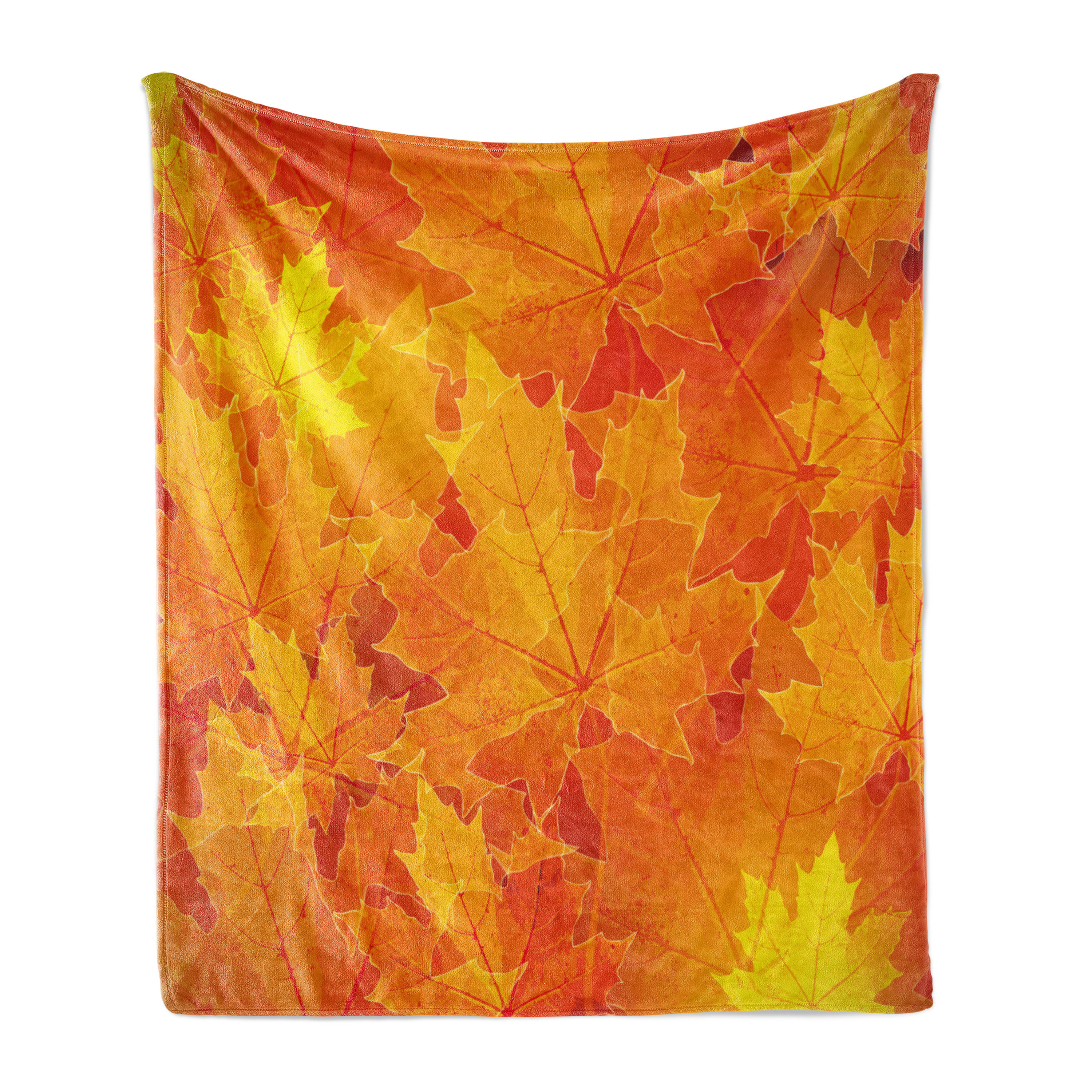 Ambesonne Fall Fleece Throw Blanket Maple Botany Foliage Leaf Art Burnt ...