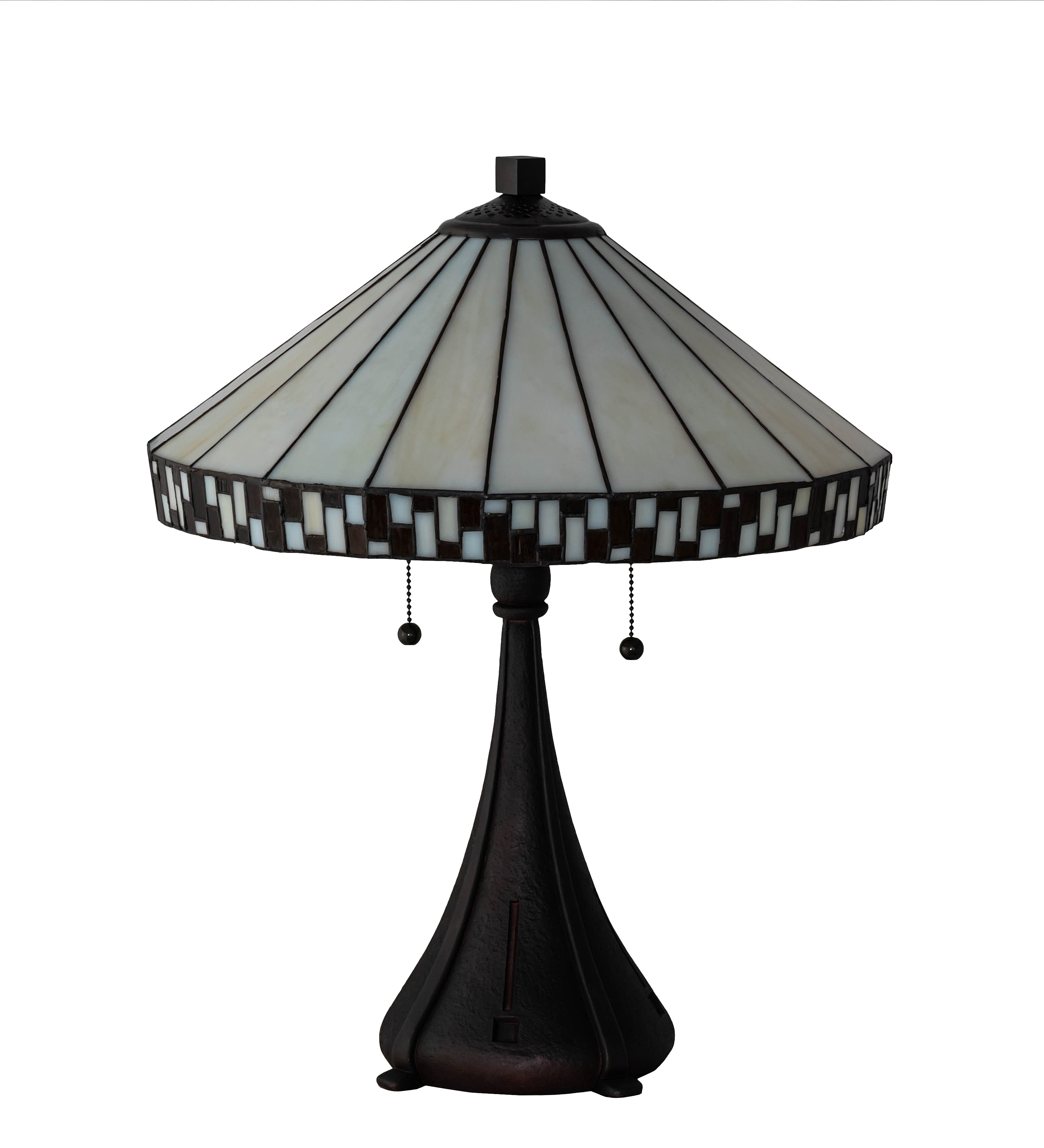 Meyda Lighting Prairie Mackintosh Asian Checkerboard 21.75" Table Lamp ...