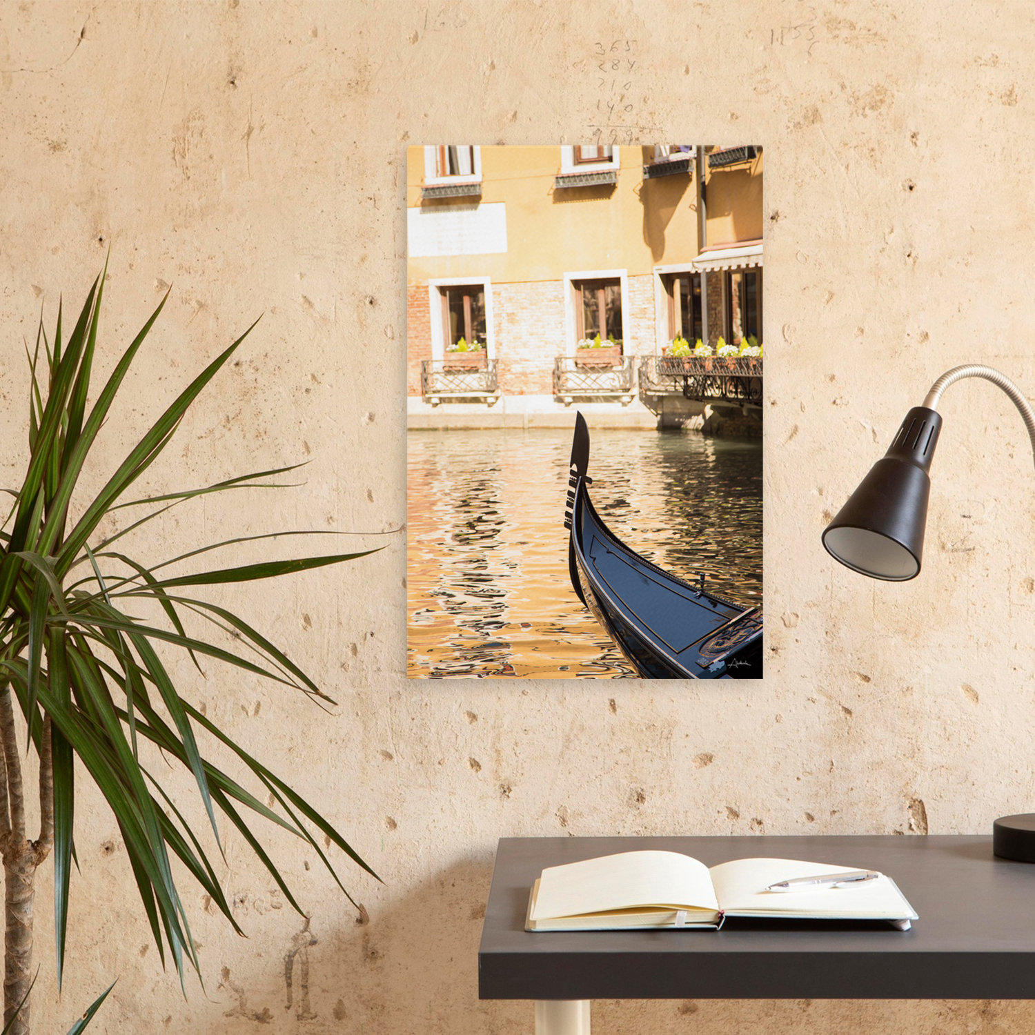 Latitude Run® Gondola Reflections Contemporary Blue Grey White Boat ...