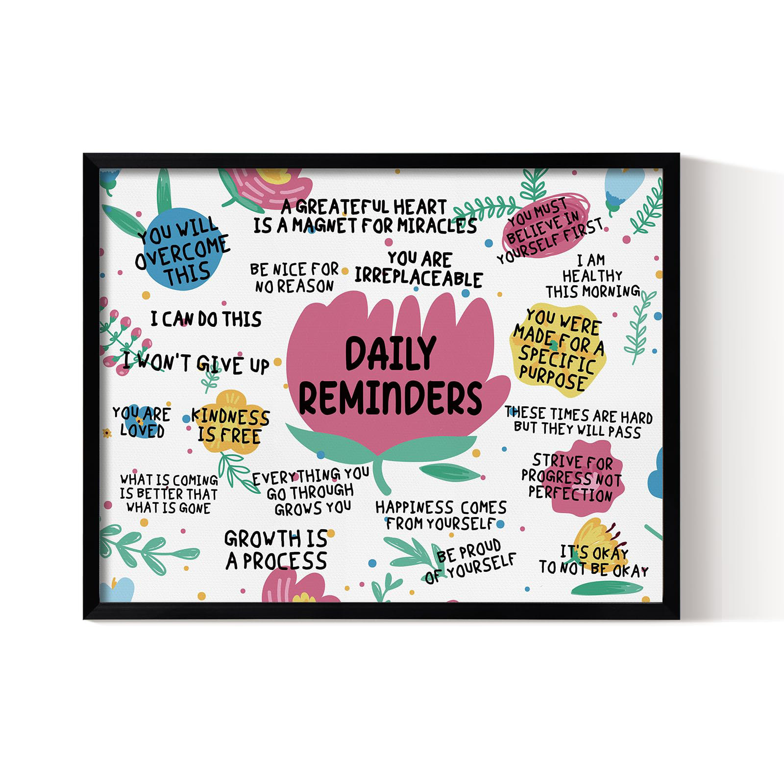 East Urban Home Daily Reminders Quote Framed Wall Art | Wayfair