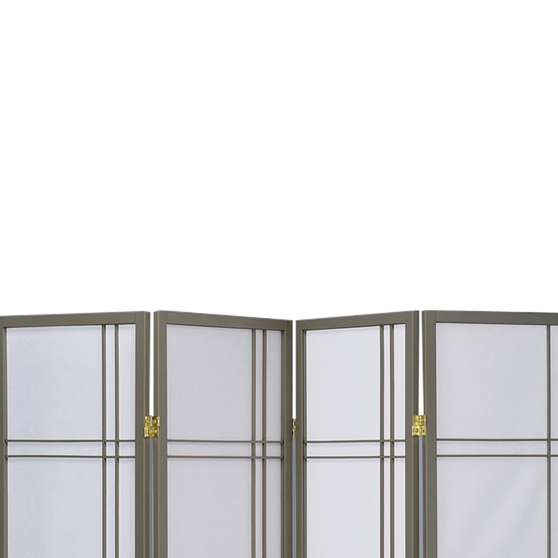 Ebern Designs Heger Gray Color 4 Panel Screen | Wayfair