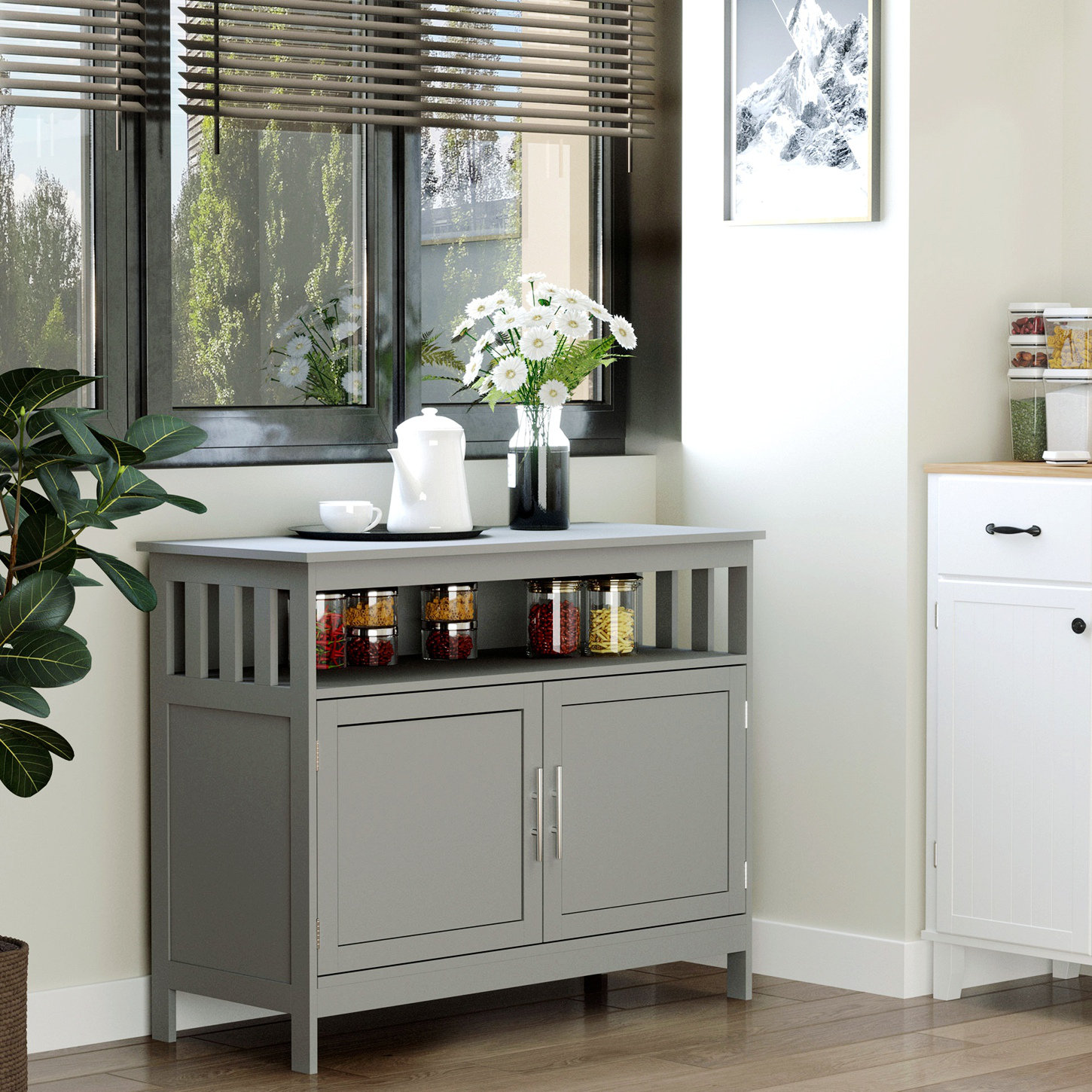 Dakota Fields Sideboard Buffet Cabinet, Modern Kitchen Cabinet, Coffee ...