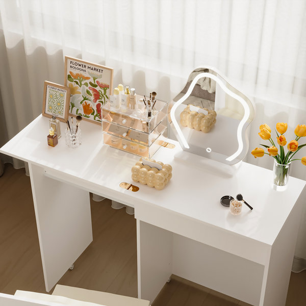 Metro Lane Modern Dressing Table with Storage Drawers, Expandable ...