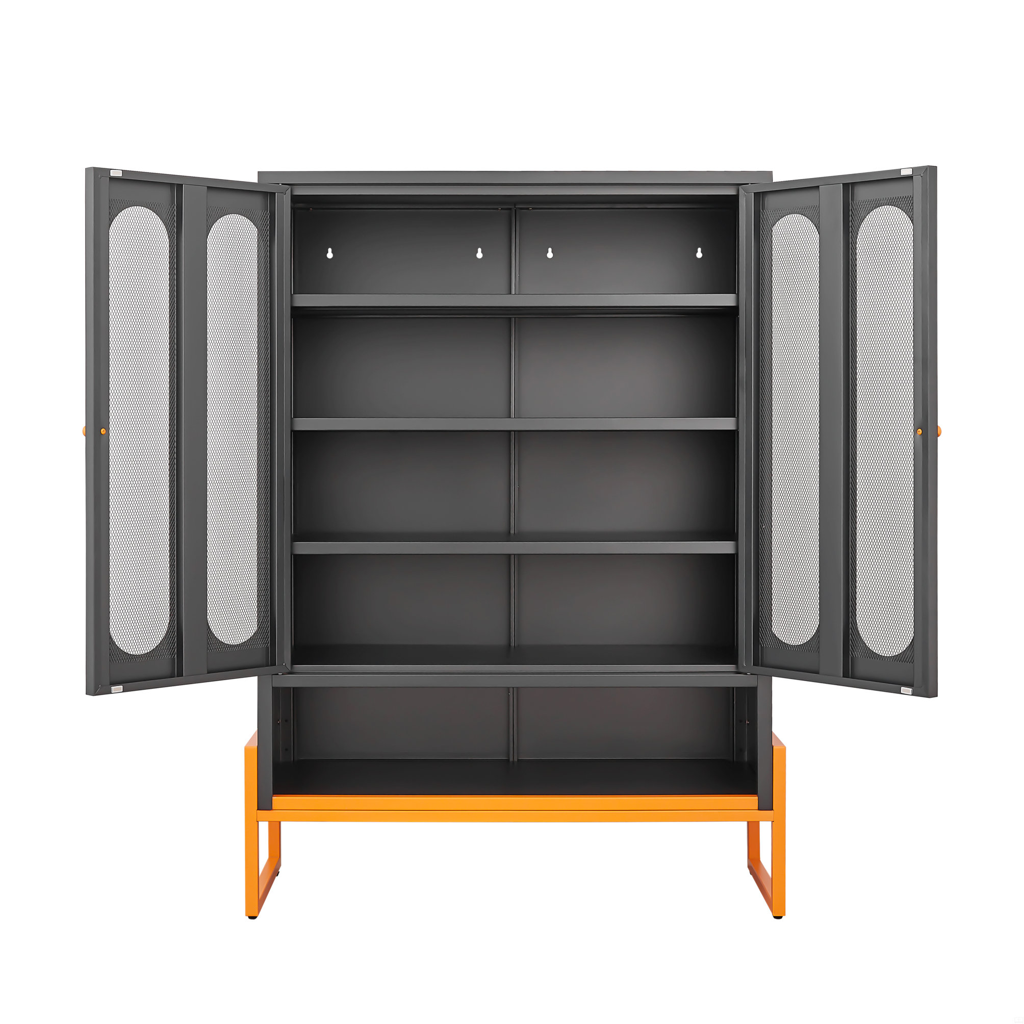 Latitude Run® Double Door Shoe Cabinet With Adjustable Mesh Doors And ...