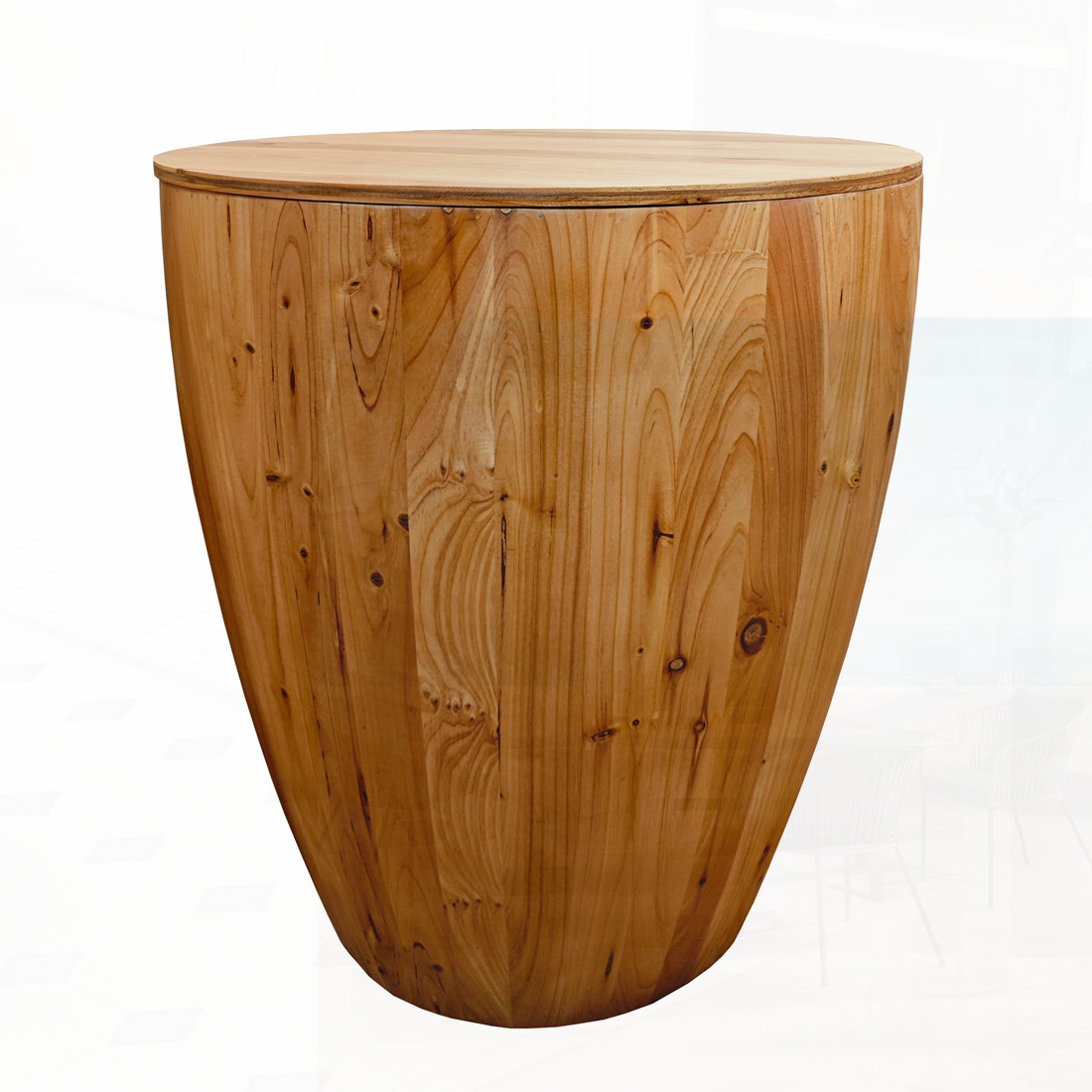 Loon Peak® Vintage Barrel Shaped Coffee Table with Storage and High ...