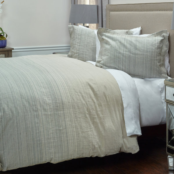 Rizzy Home Sebastian Modern & Contemporary Linen Striped Duvet Cover ...
