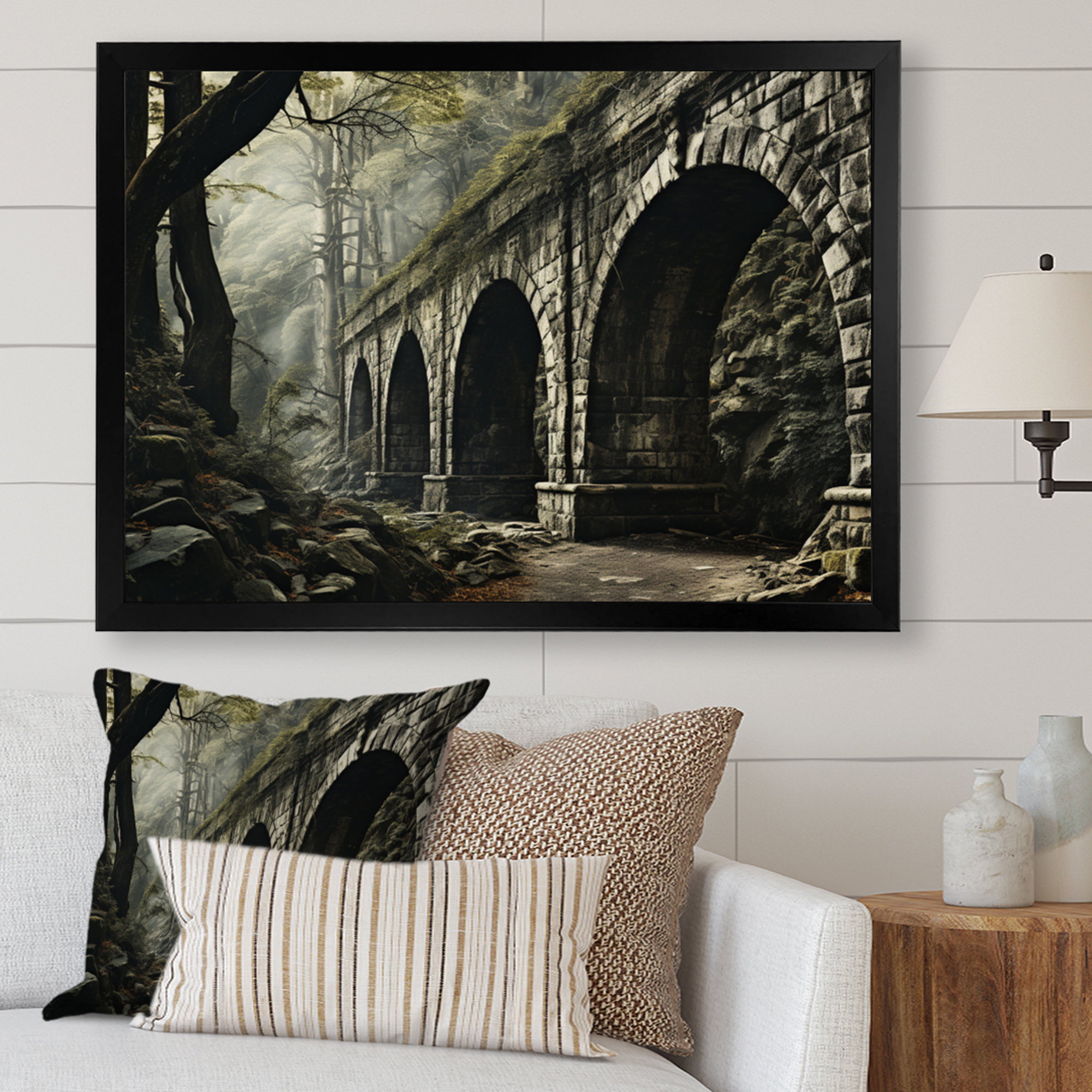 Winston Porter Maclay Gray Bridge Rustic Archway Slate I - Print on ...