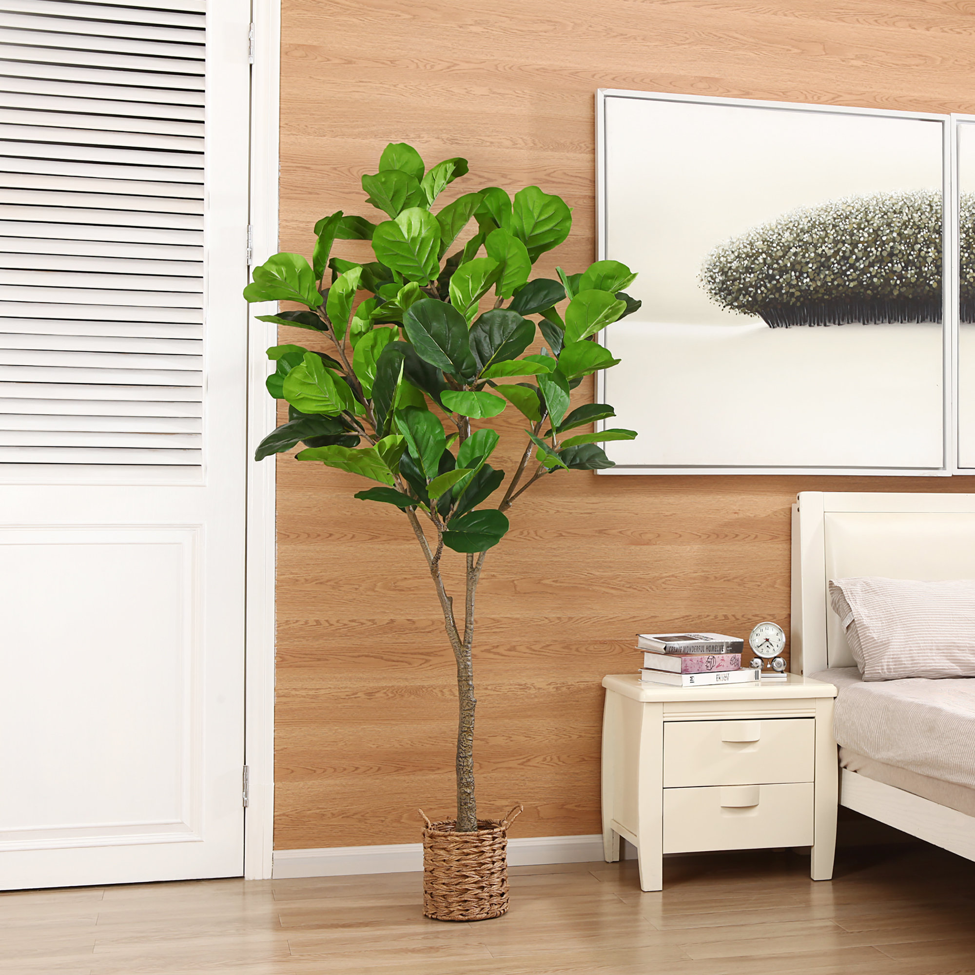 Primrue Artificial Fiddle Leaf Fig Tree In Basket & Reviews - Wayfair ...