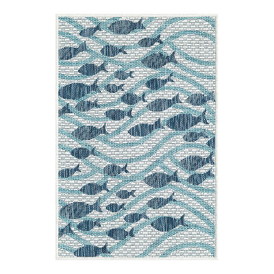 Bungalow Rose Kivett Ikat Ivory and Charcoal Indoor Outdoor Machine ...