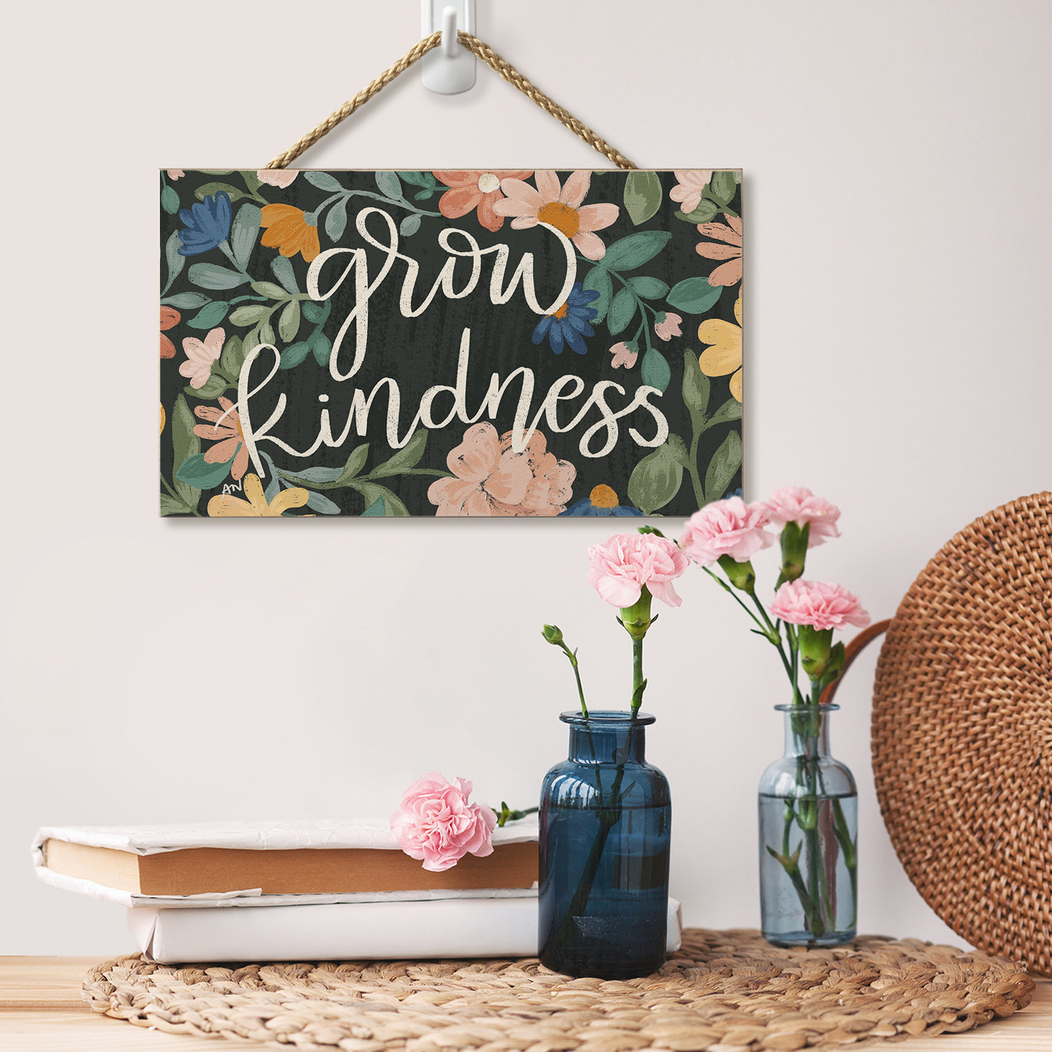 Trinx Grow Kindness Decorative Hanging Wall Sign | Wayfair