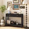 Ivy Bronx Console Table With Drawers, Narrow Wood Accent Sofa Table ...