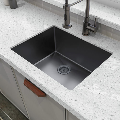 Sinber 23" x 18" Undermount Single Bowl Kitchen Sink with 18 Gauge 304 ...