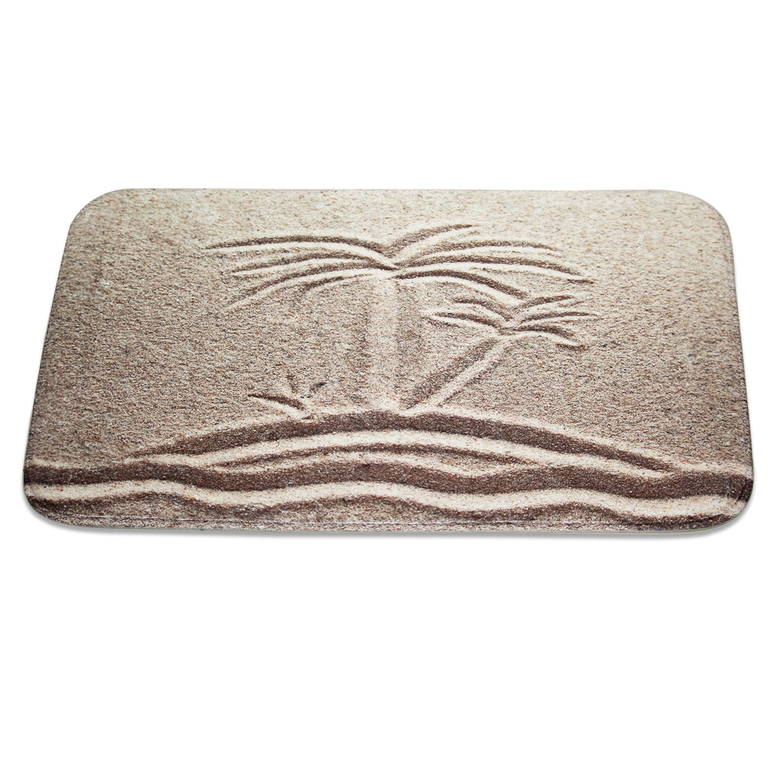Bayou Breeze Tropical Oasis Bath Mat Set - 3 Piece Anti-Slip Beach Sand ...