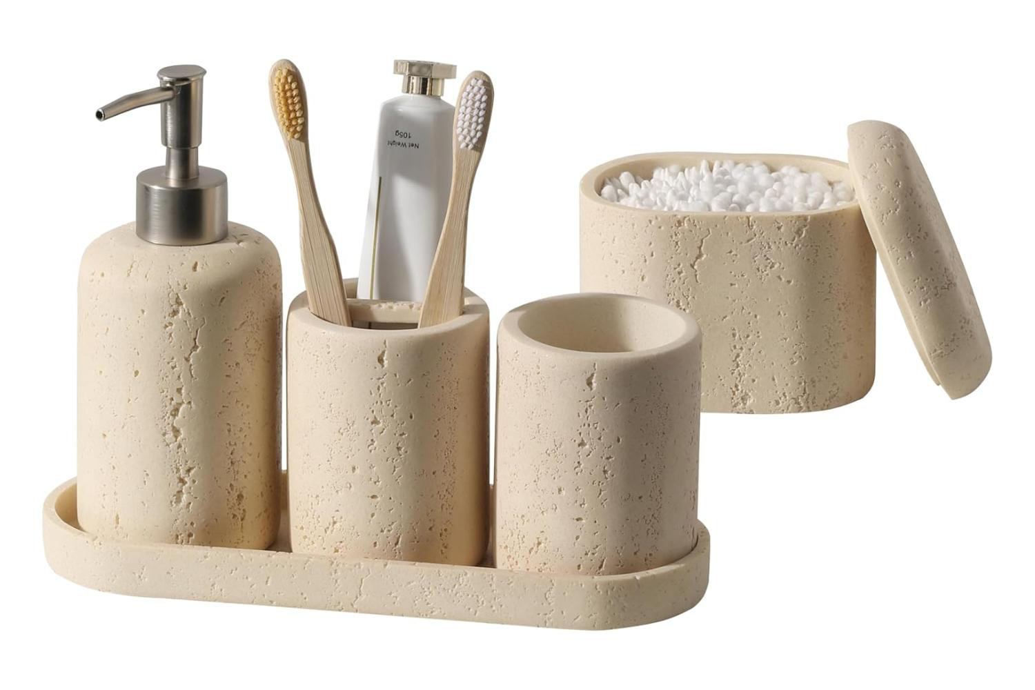 Laurel Foundry Modern Farmhouse® Harrell 5PCS Modern Bathroom Accessory ...