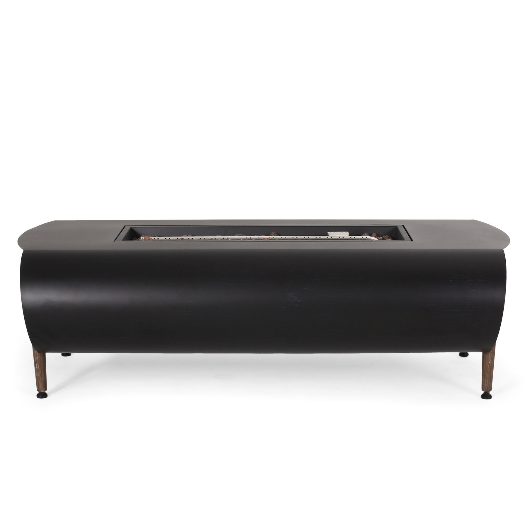 Latitude Run® Rectangular Fire Pit, 50000 - Dark Gray Iron Outdoor ...