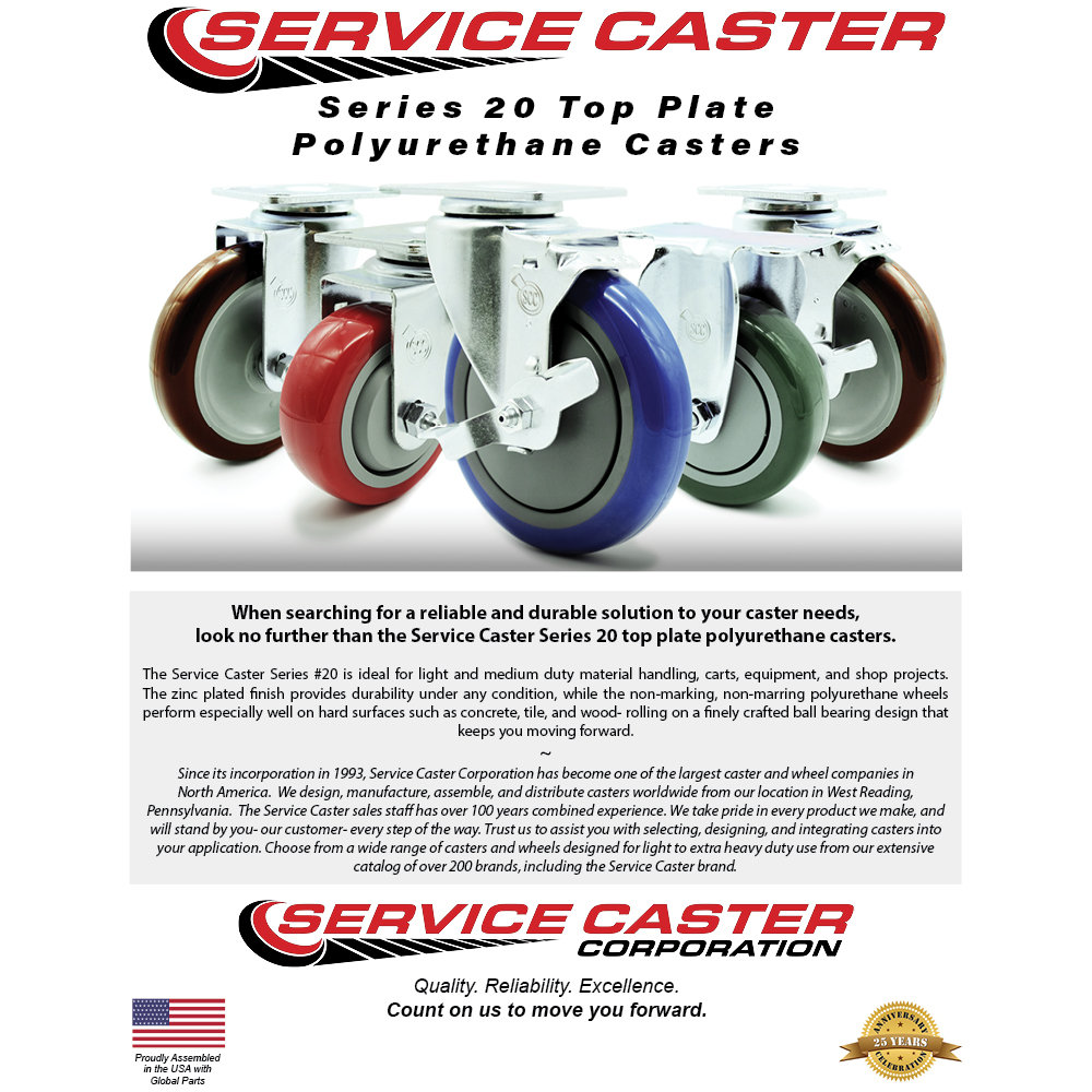 Service Caster 4 Piece Poly Caster Set | Wayfair
