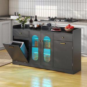 Latitude Run® 54'' Large Evynn With Led Light And 2 Drawers, Evynn With ...