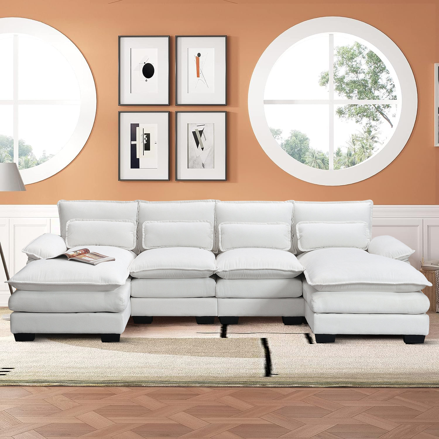 Latitude Run® Pichard Luxurious and comfortable Upholstered Sectional ...
