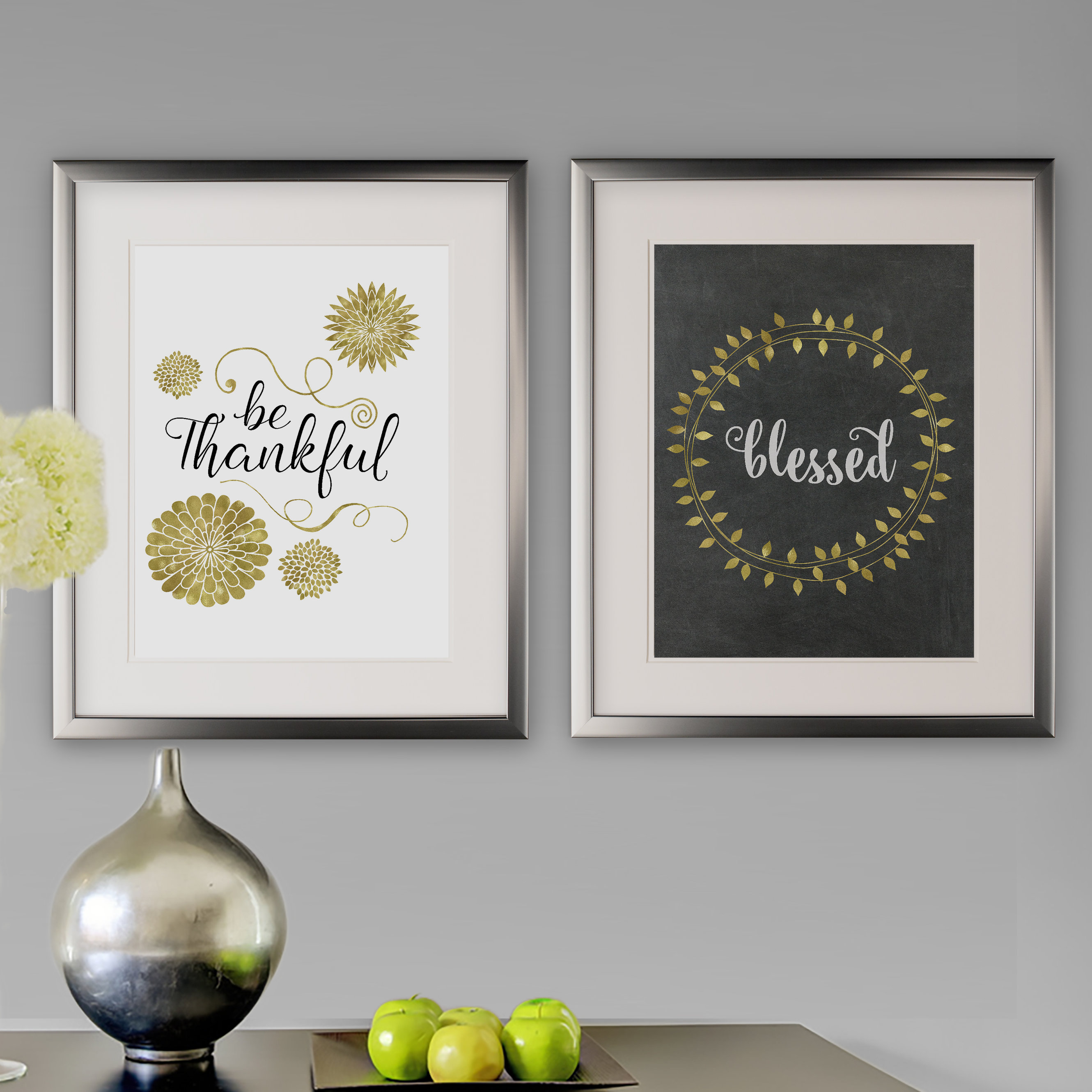 Ivy Bronx 'Be Thankful' 2 Piece Framed Textual Art Print Set - Wayfair ...