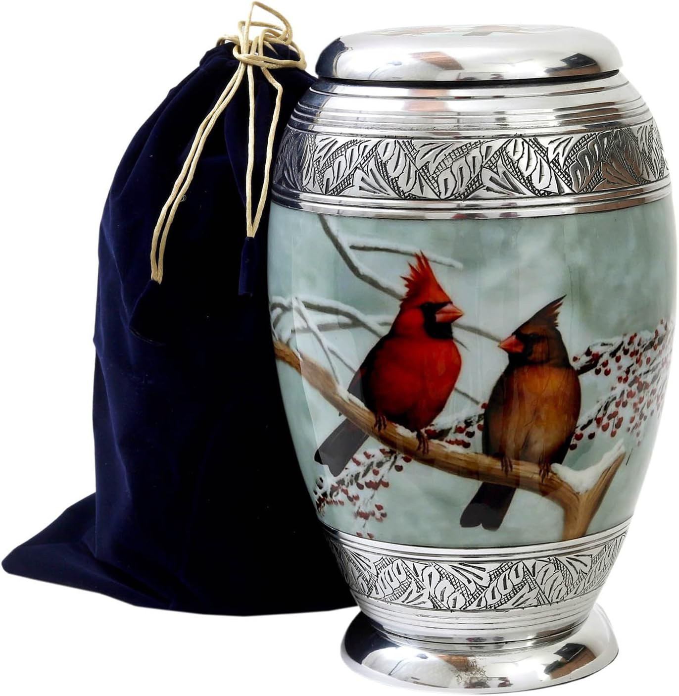 SOLVUR Grande urne pour cendres Cardinal Couple Bird Cremation ...
