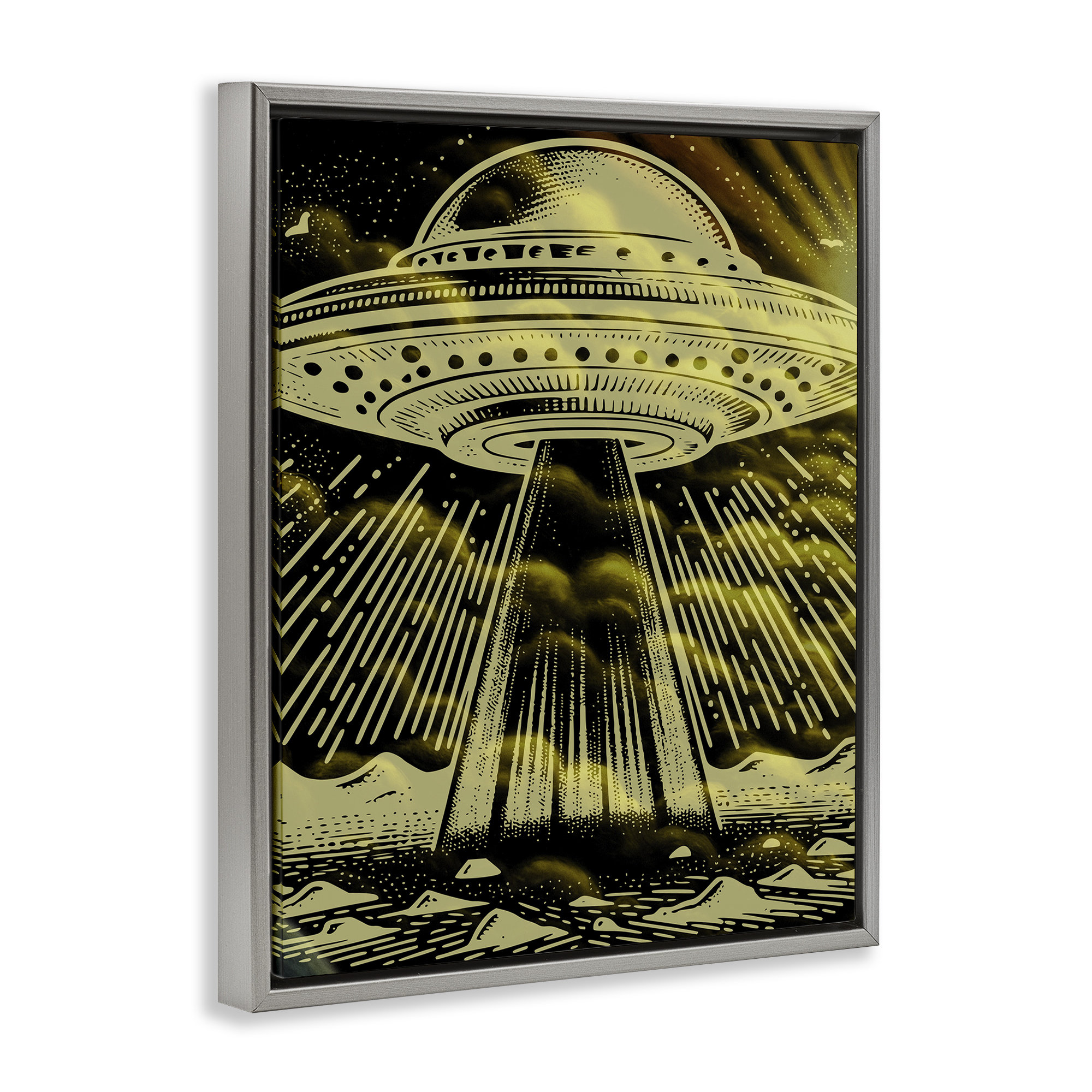 Latitude Run® Mysterious Alien UFO Floating Frame, design by Jesse ...