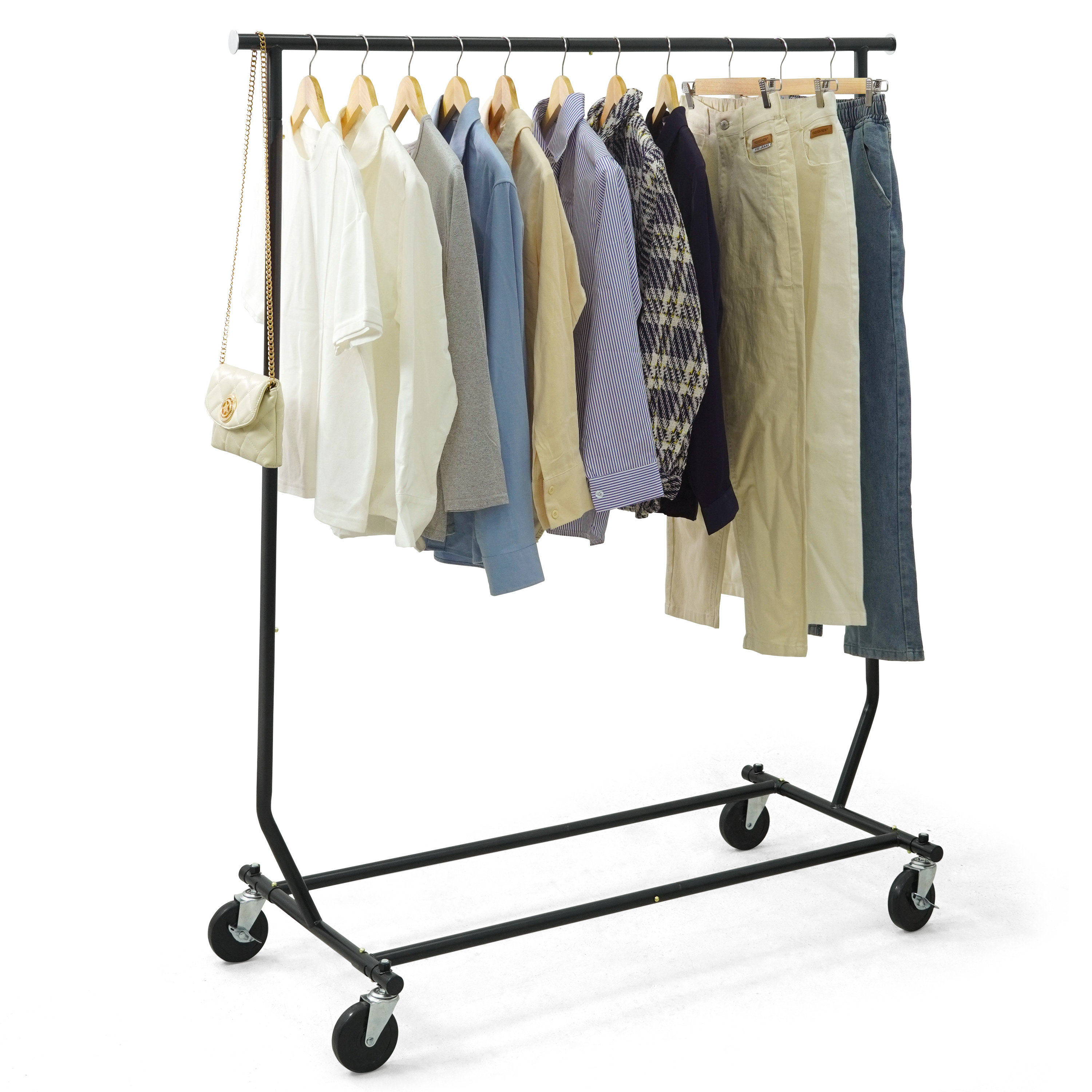 CAPHAUS Heavy Duty 220LBS Capacity Rolling Clothes Rack - Wayfair Canada