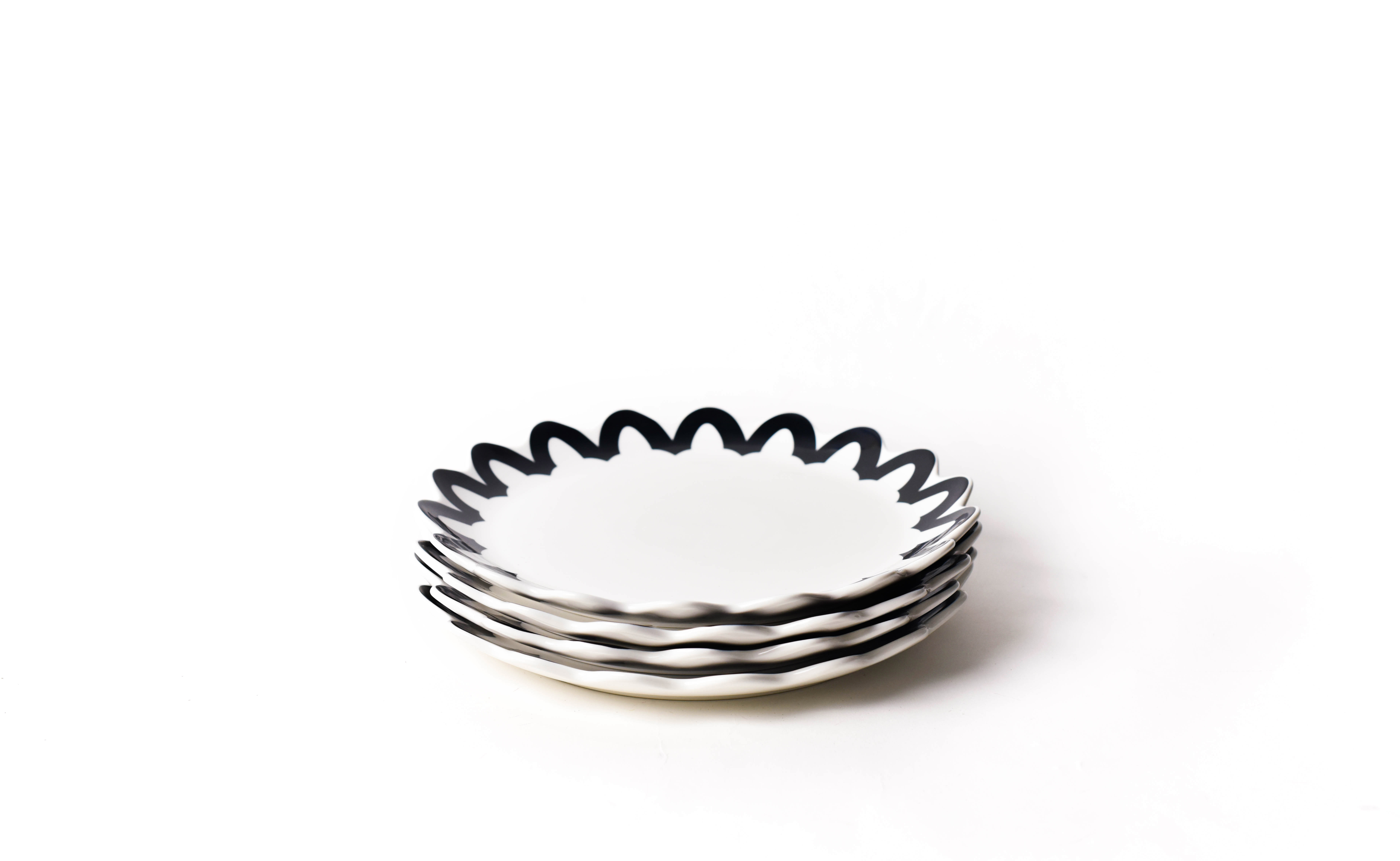 Coton Colors Arabesque Scallop 11 Dinner Plate Black Set Of 4 - Wayfair ...
