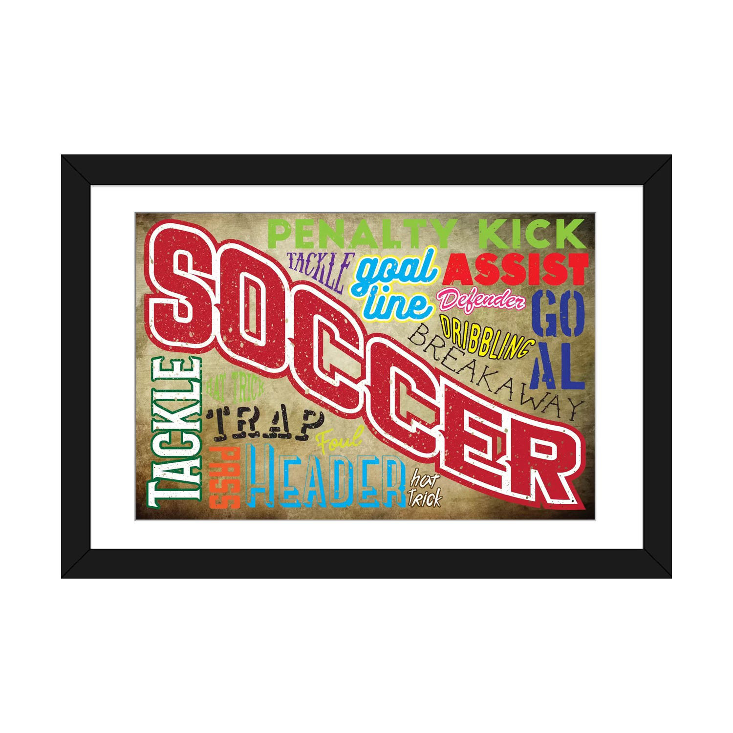 Zoomie Kids Peregrin Soccer Slang - Picture Frame Textual Art on Canvas ...