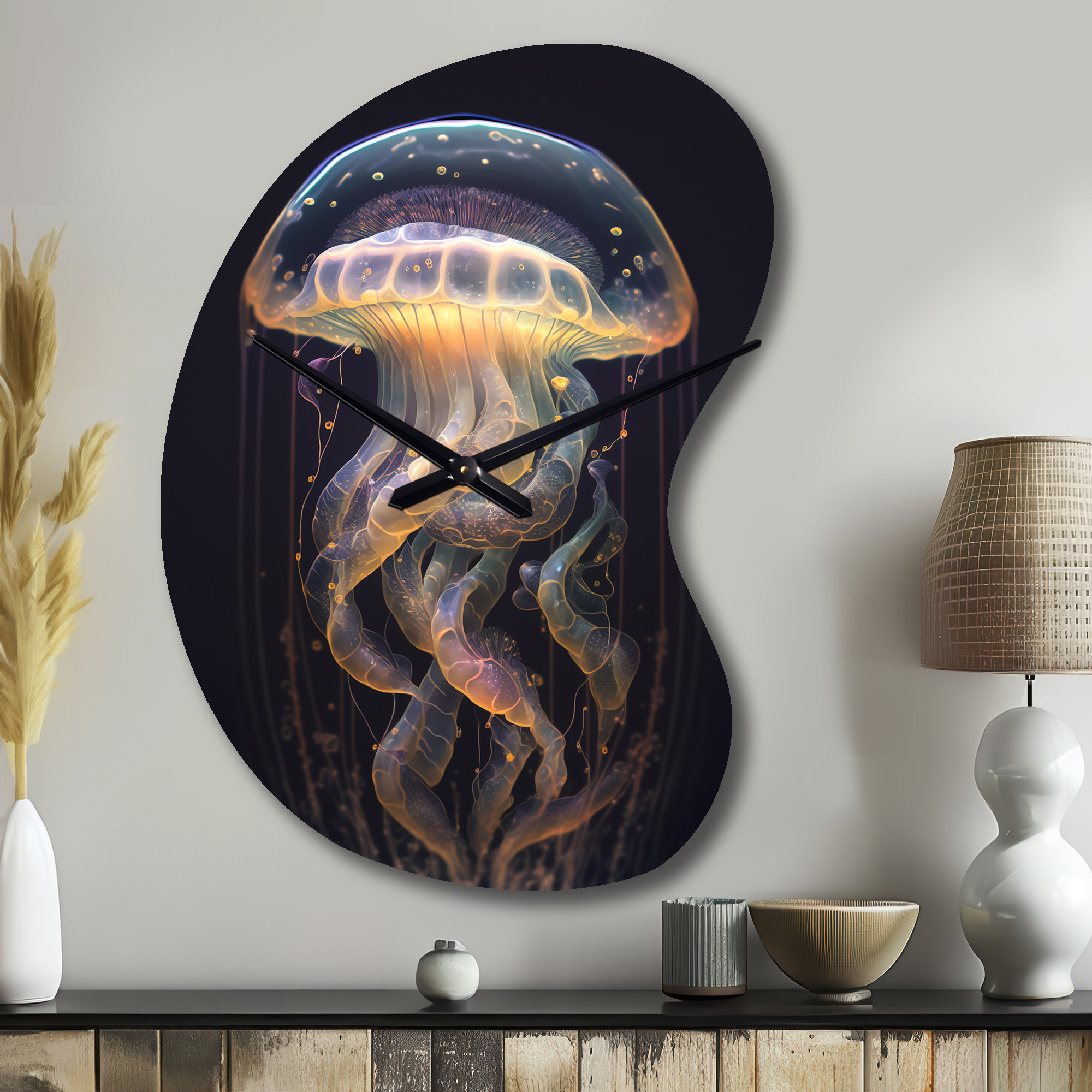 East Urban Home Rotz Jellyfish III - Jellyfish Asymmetrical Metal Wall ...
