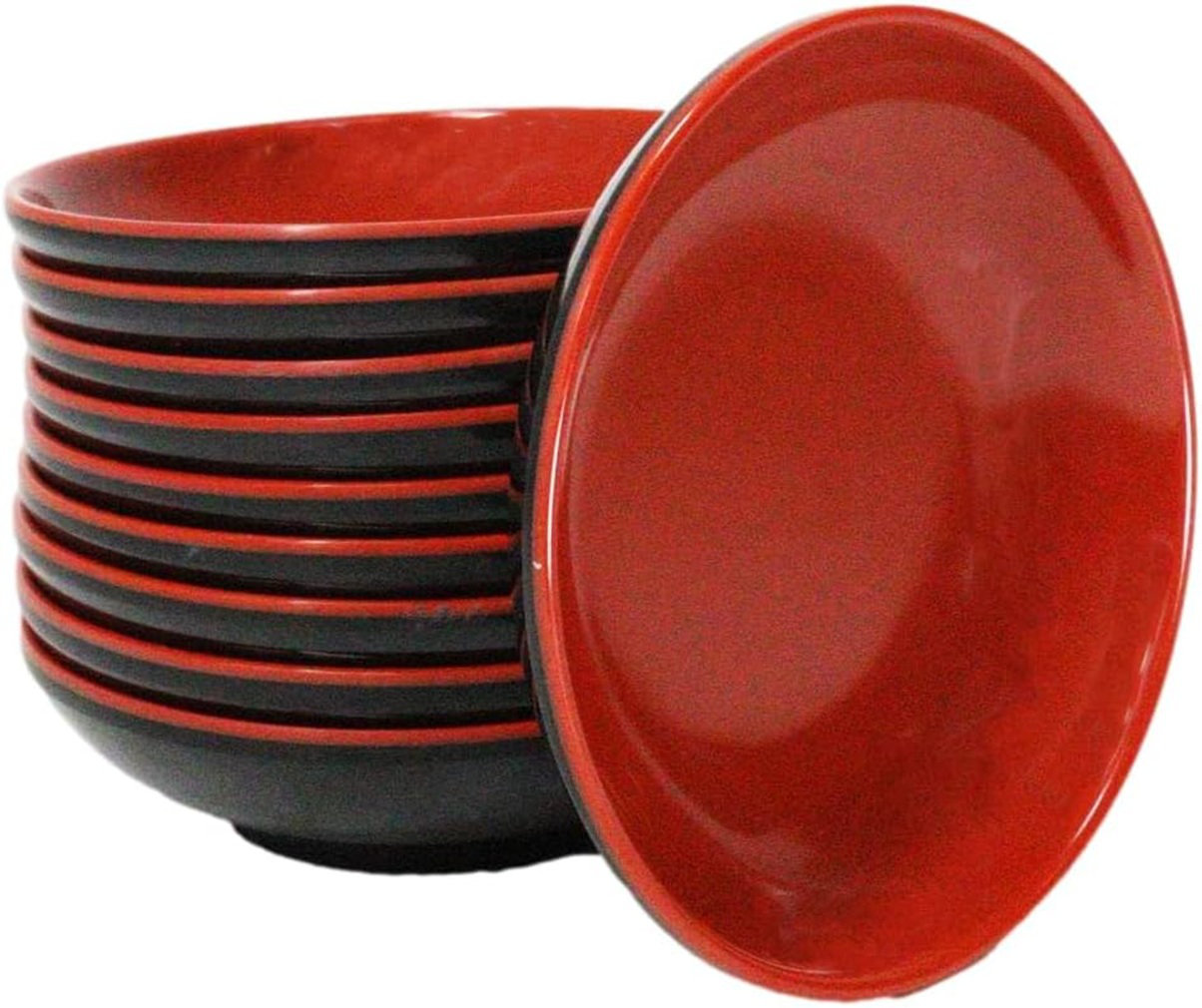 Ebern Designs Pack Of 10 Red And Black Melamine Dipping Sauce Or ...