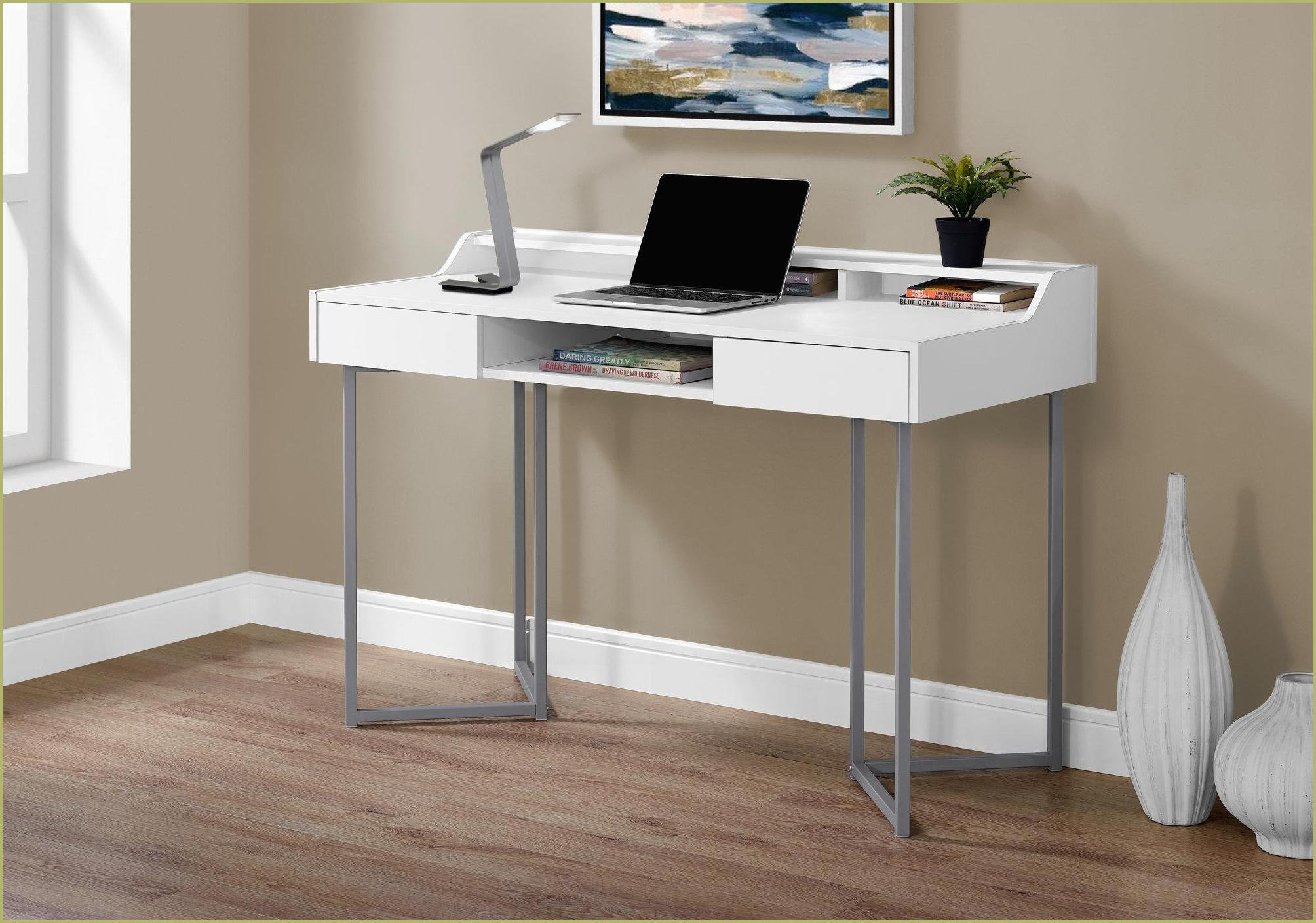 Inbox Zero Desks | 48” Modern Home Office Computer Desk with Storage ...