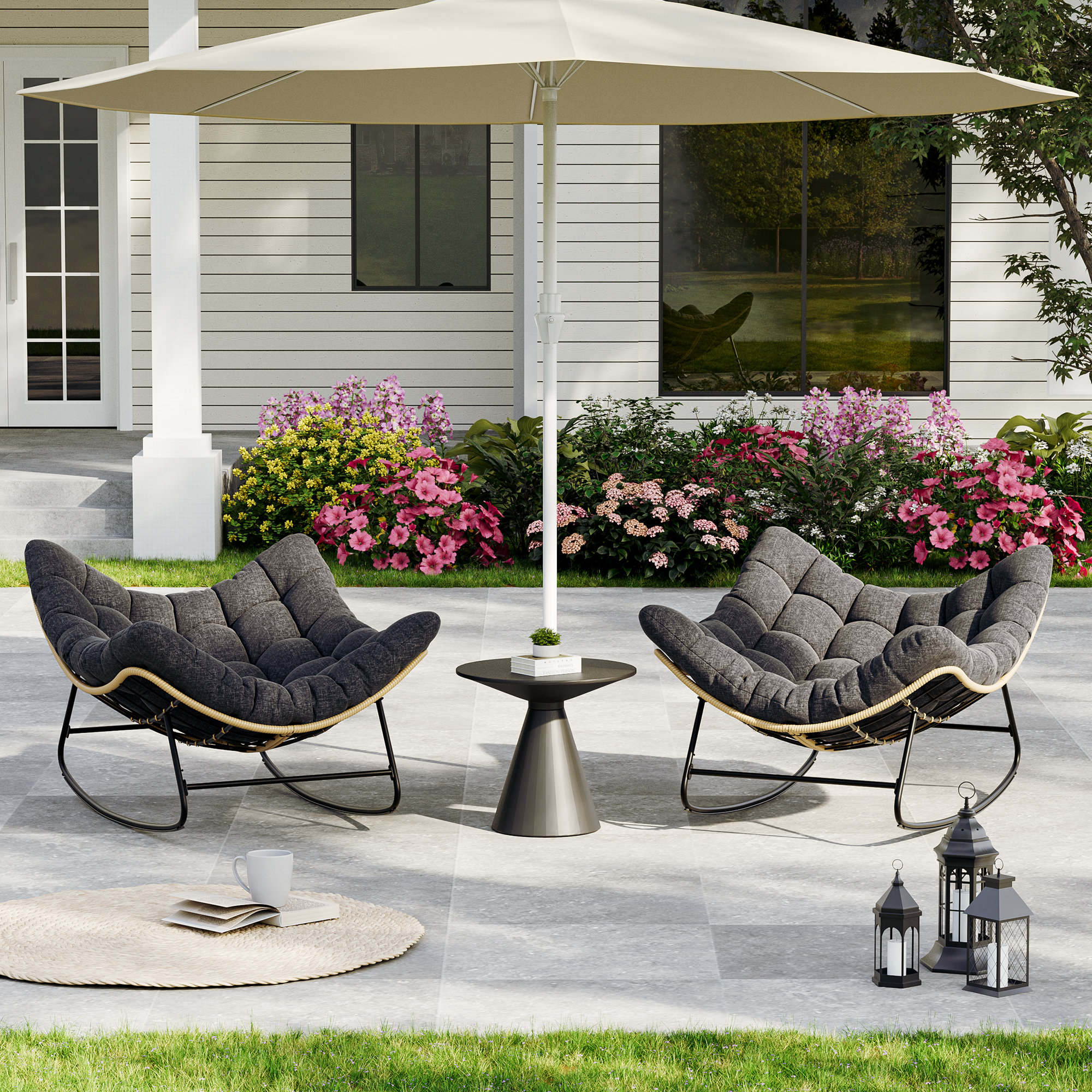 Arlmont & Co. Clymer Steel Rocking Chair With Cushion - Wayfair Canada