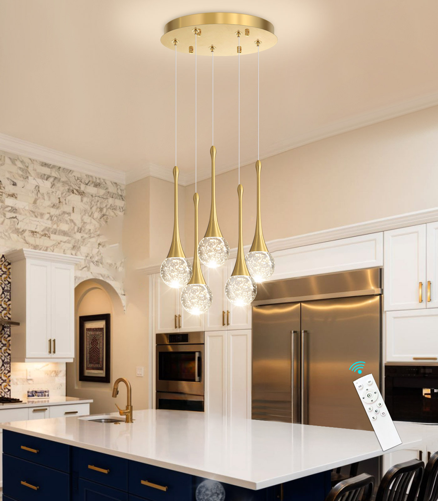 Wrought Studio 5-Light Glam Pendant Light Led Dimmable Chandelier ...