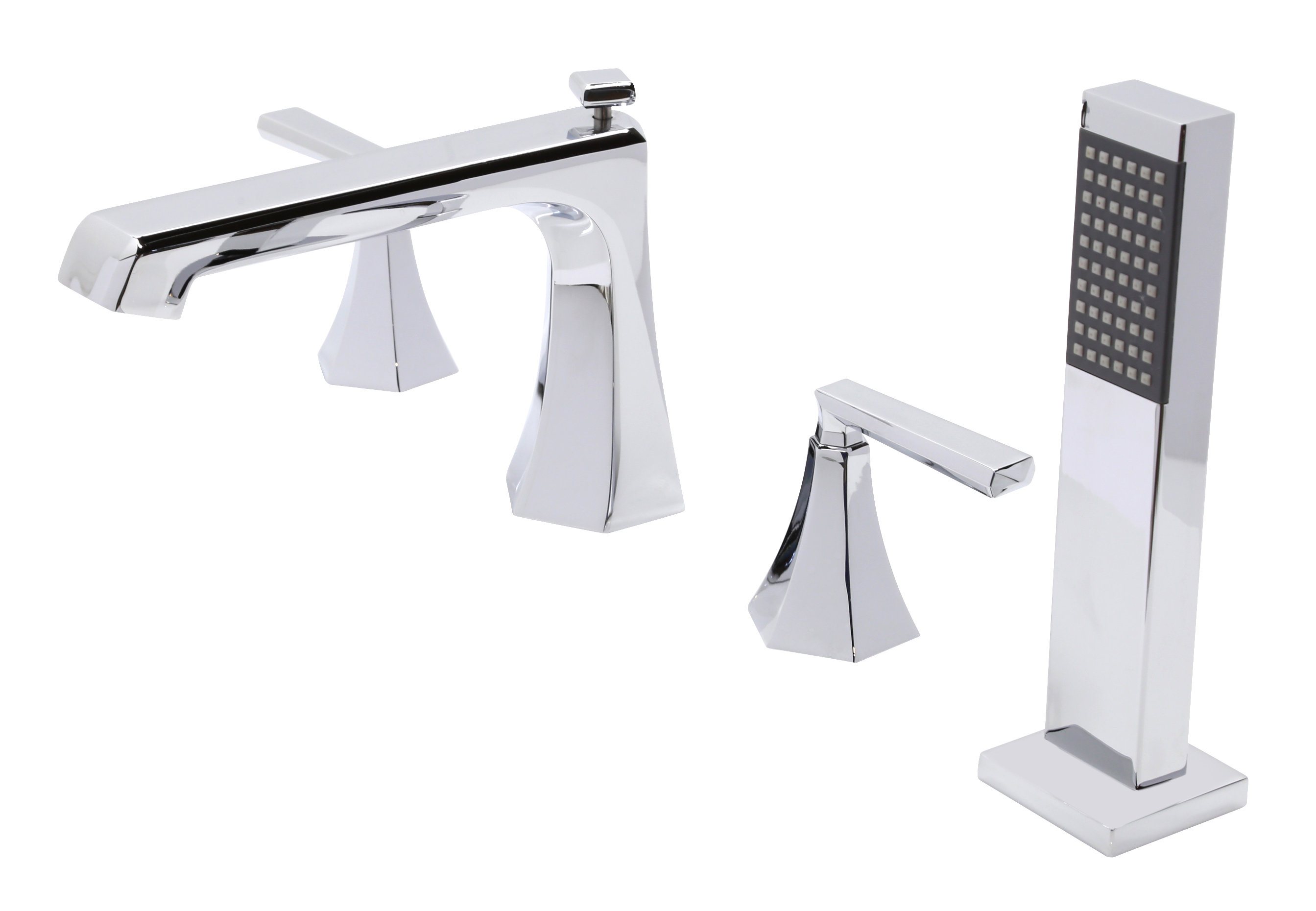 ANZZI 2 Handle Deck Mounted Roman Tub Faucet with Diverter and ...