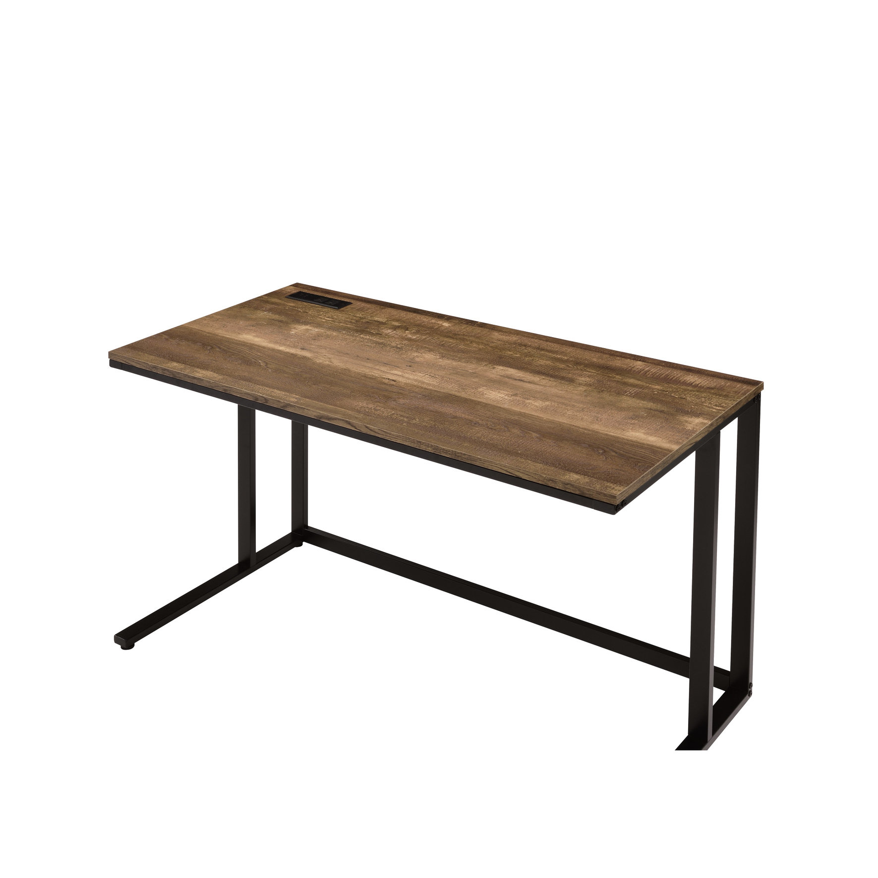 Ebern Designs Walnut+black Work Desk With Port - Versatile And ...
