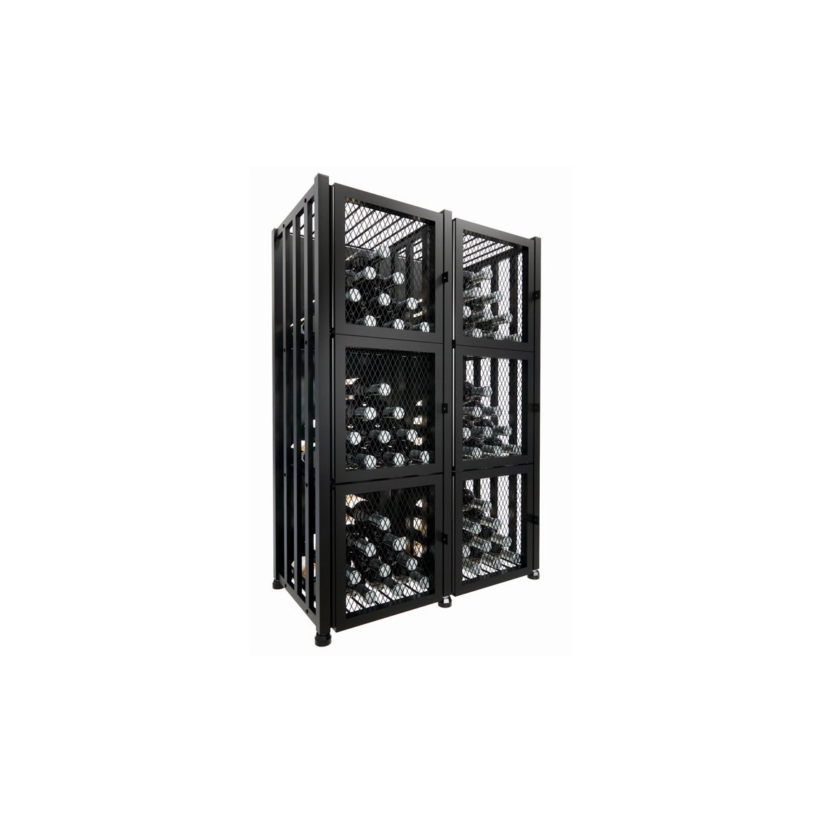 Rebrilliant Honya Floor Wine Bottle Locker in Matte Black | Wayfair