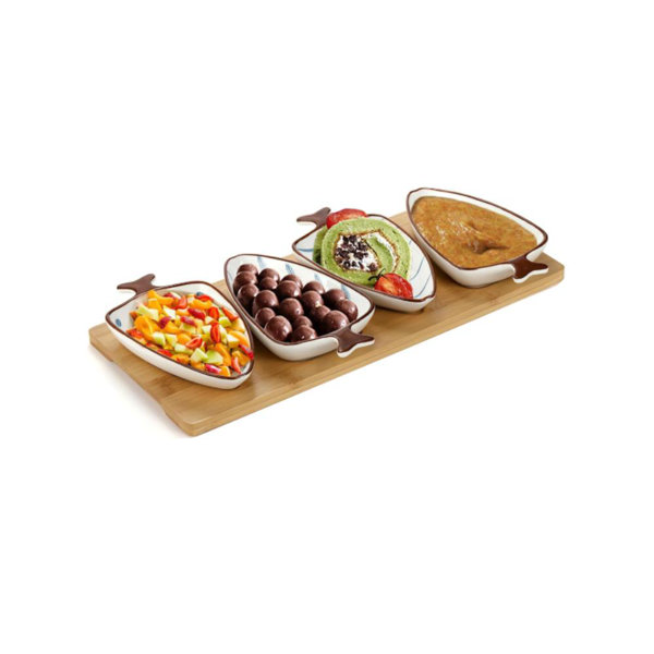 Hokku Designs Sharisa Ceramic / Porcelain Chips And Dip Platter ...