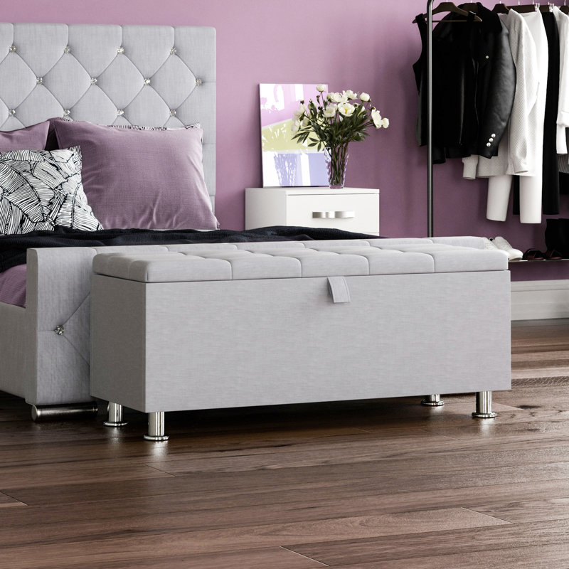 17 Stories Amrin Upholstered Storage Ottoman, Toy Storage, Stool, Seat ...