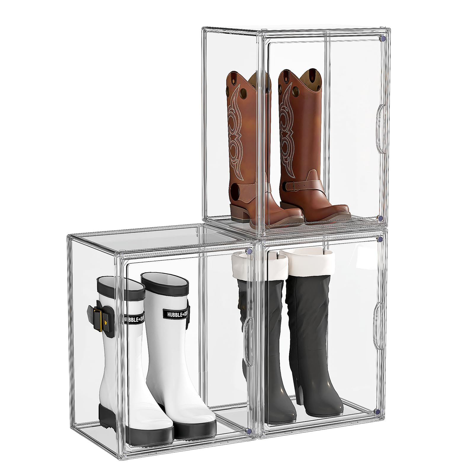 Rebrilliant Boot Storage Organizer Tall Boots Boxes 3 Pack Clear ...