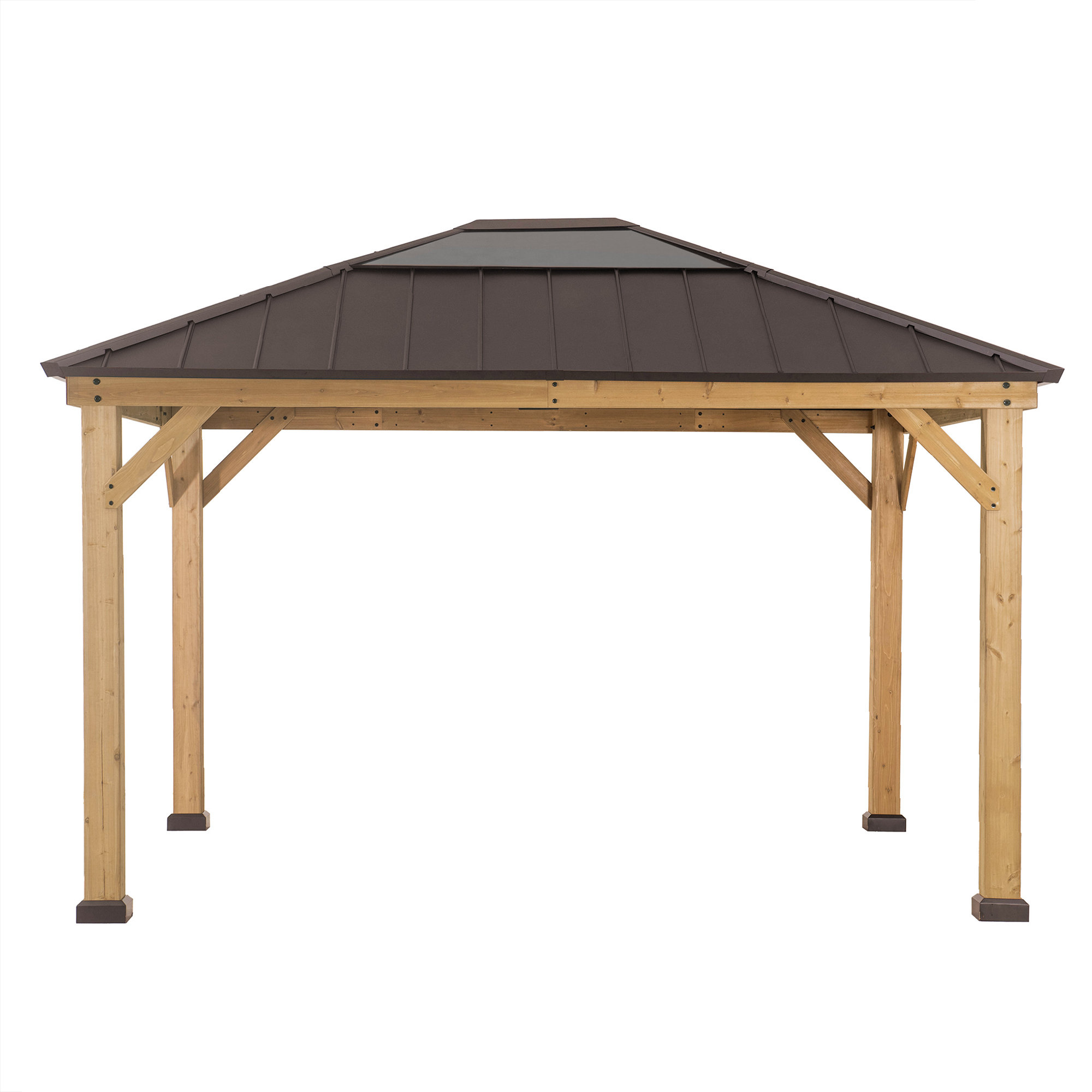 Sunjoy Hardtop Gazebo 11 x 13 ft. Standard Cedar Framed Wood Gazebos ...
