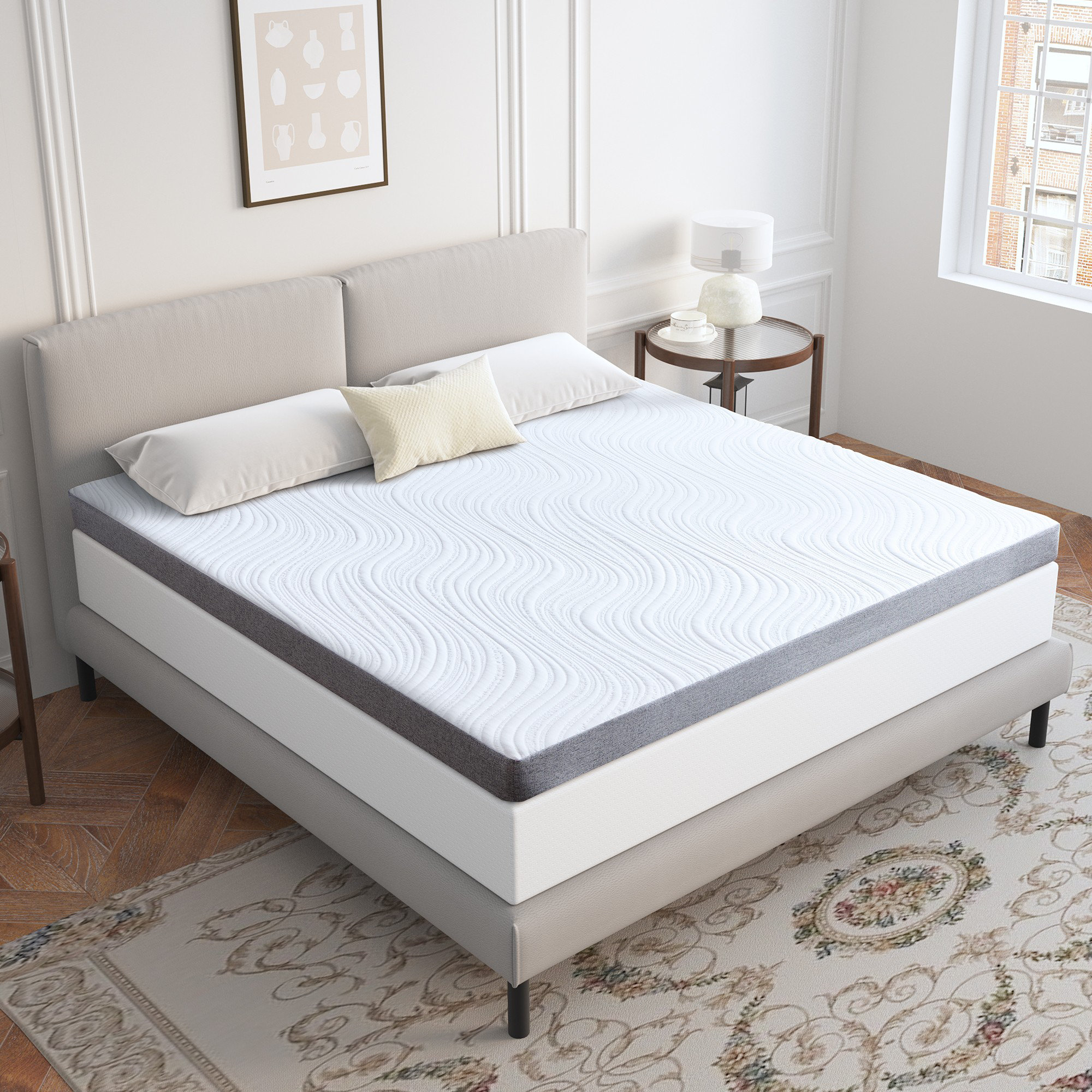 Alwyn Home 2 Inches Medium Feeling Memory Foam Mattress Topper Infused With Gel For Comfort ...