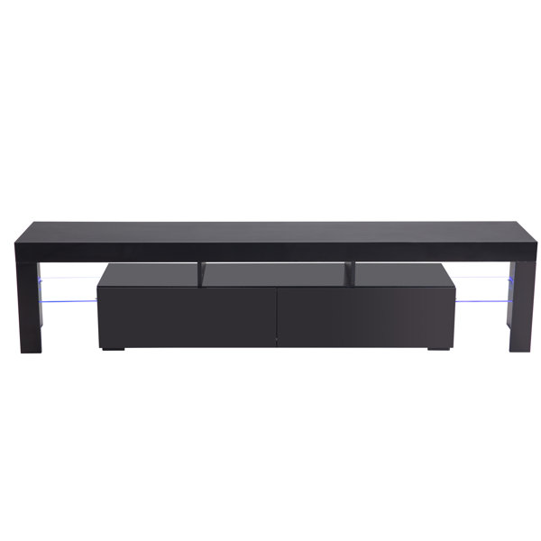 Orren Ellis 78" Germund TV Stand Cabinet with Lights for TVs up to 90 ...