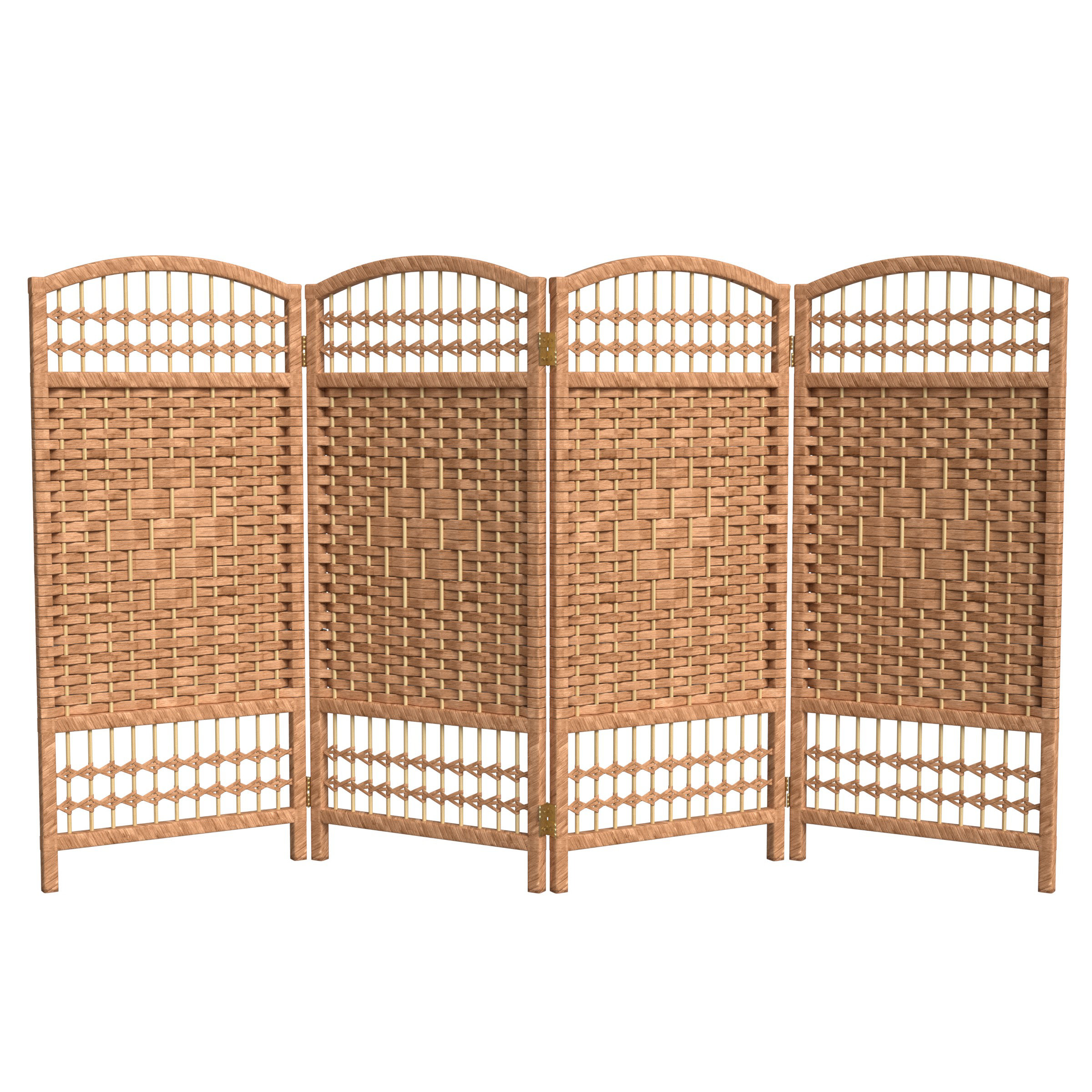 Oriental Furniture 3 Ft. Tall Fiber Weave Room Divider - Black - 6 ...