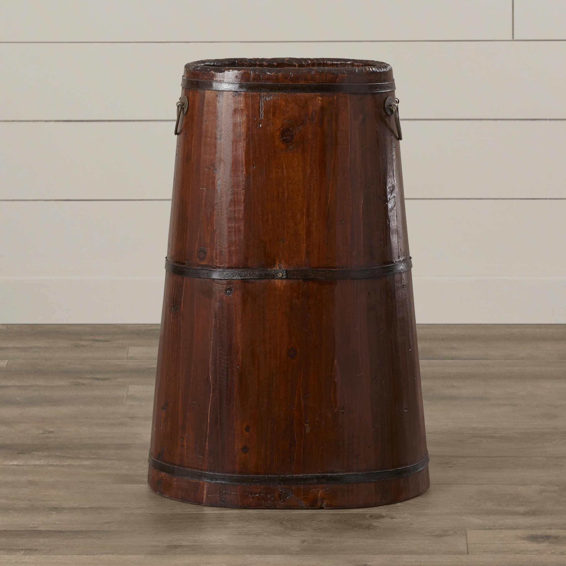 August Grove® Wooden Tall Bucket with Iron Handles & Reviews | Wayfair